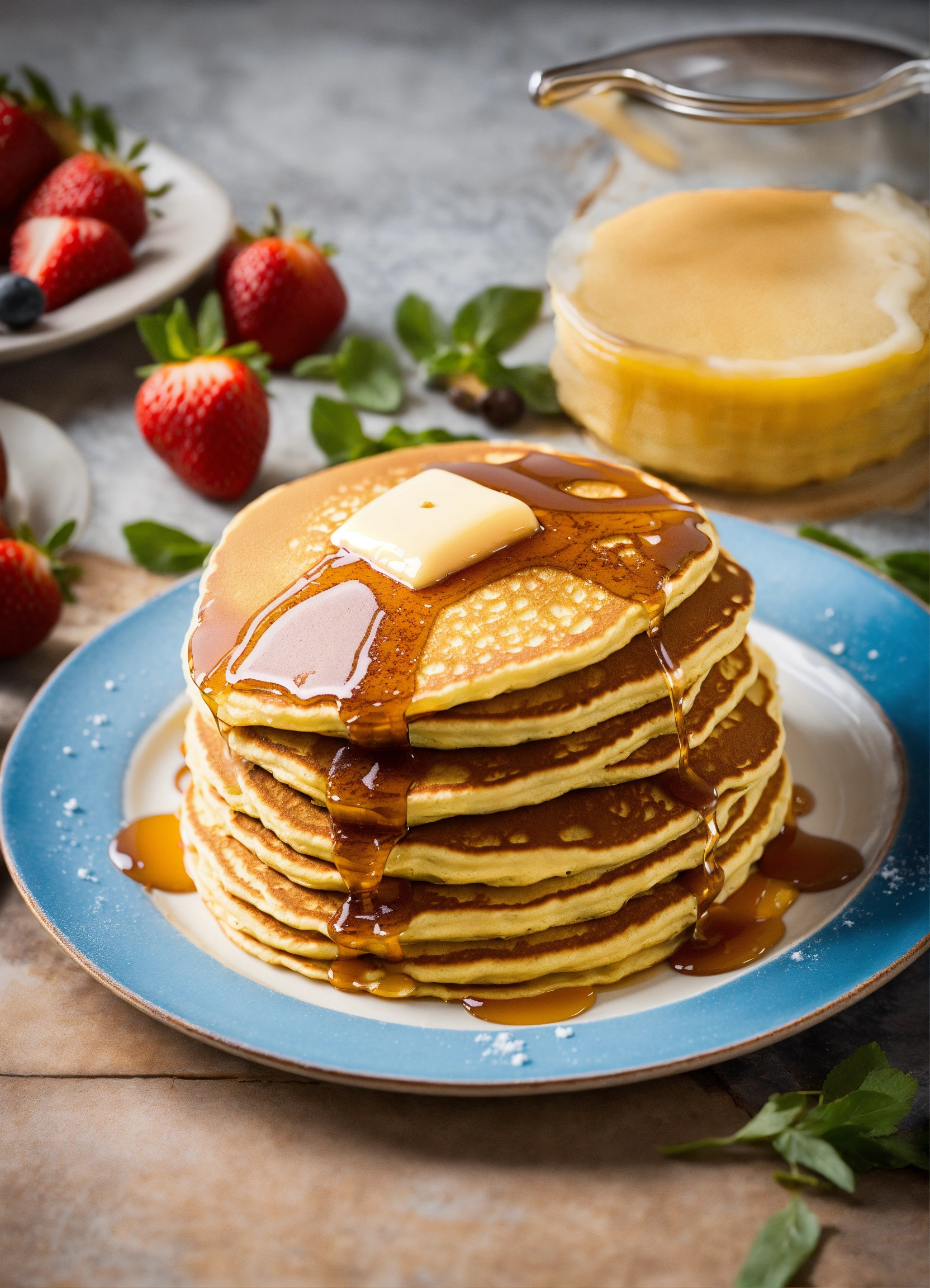 Lexica - A plate with delicious pancakes of the French brand Brioche ...