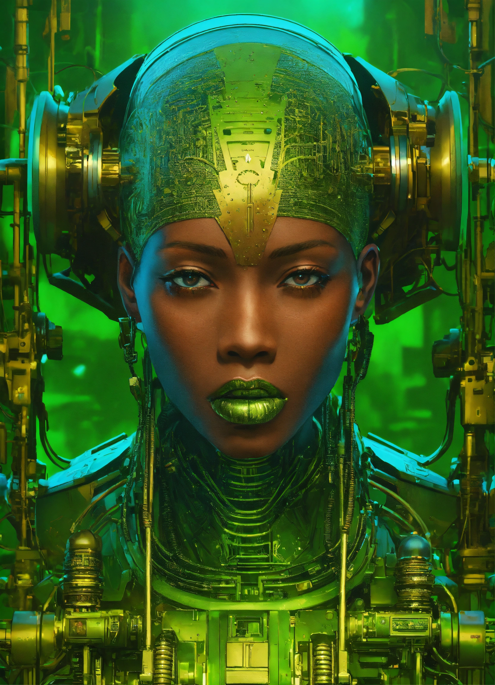 Lexica - African male Cyborg essence of conquest, H.R Giger style ...