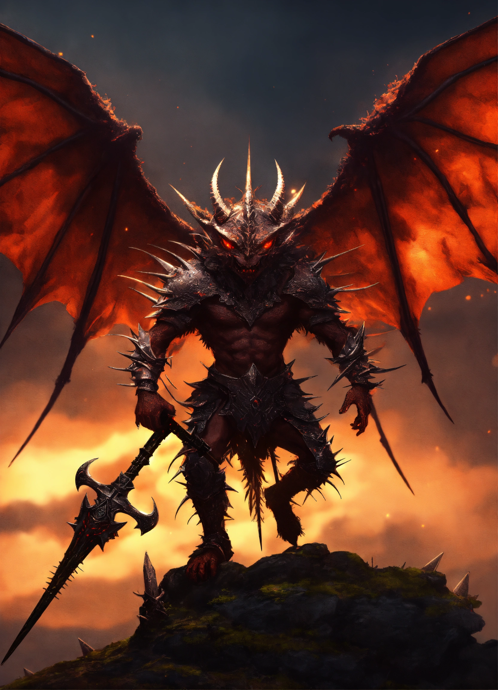 Lexica - A small flying demon imp with long arms covered in spikes with ...