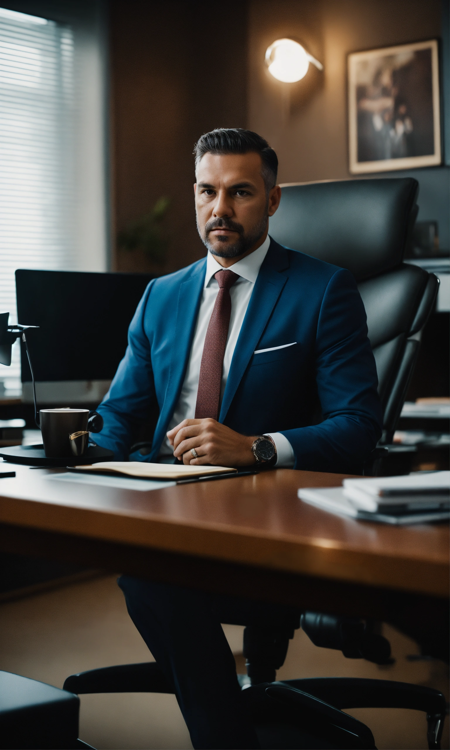 Lexica - Cinematic photo business man in boss's office with boss ...