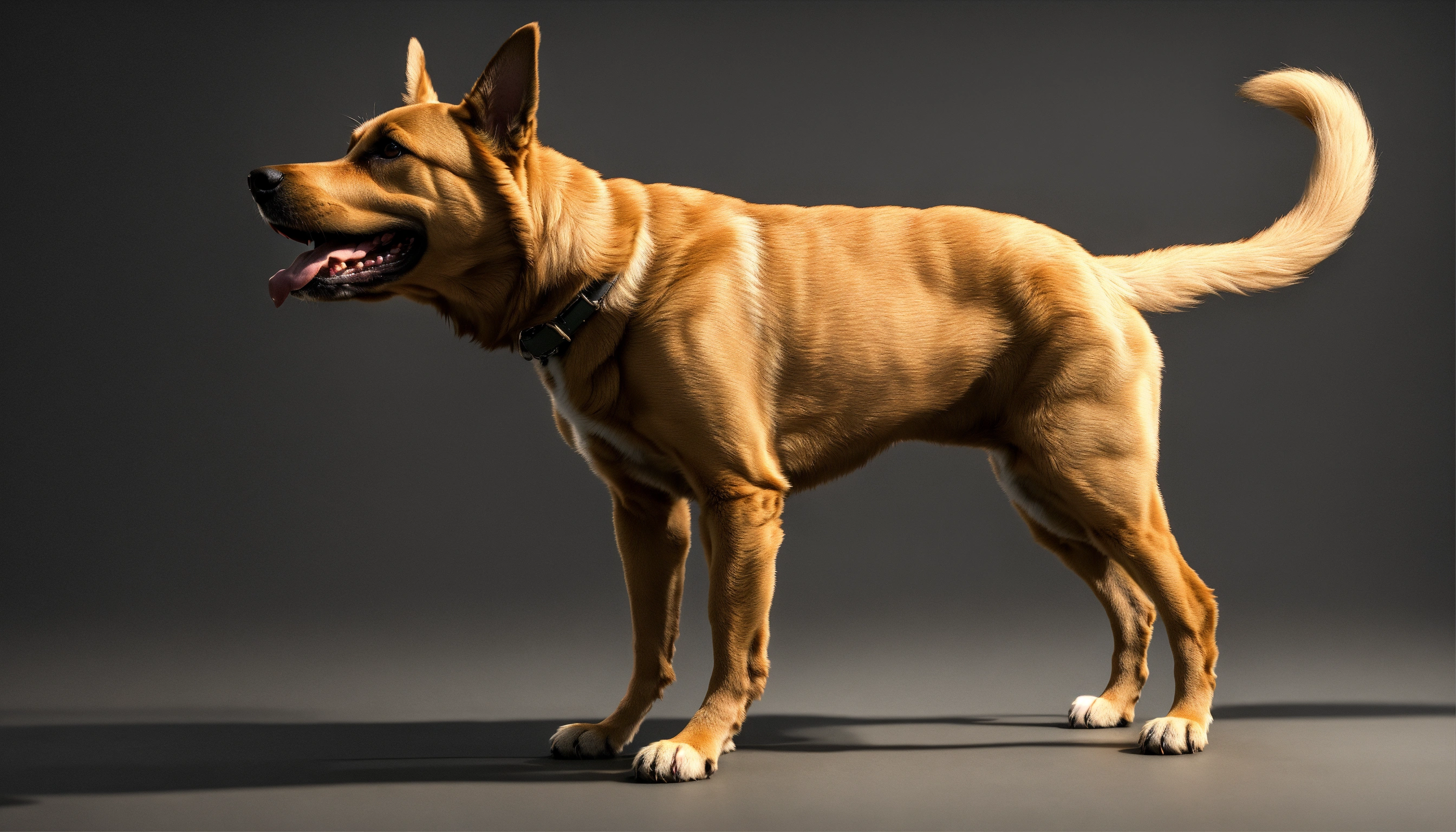 Lexica - A dog, well lit, 16k resolution. Side view showing all of his ...