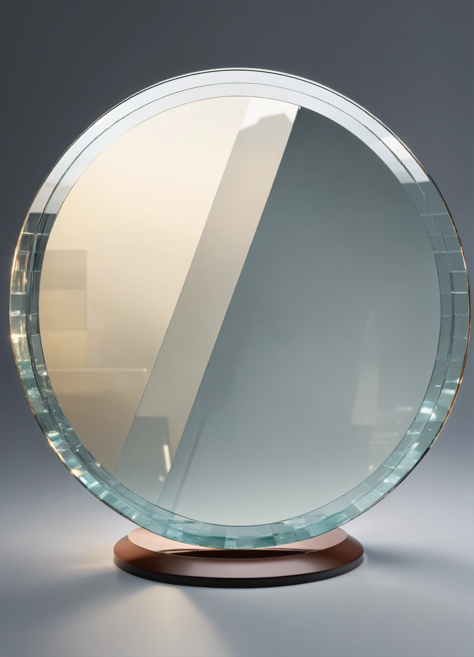 Lexica - Glass circle, transparent, clear, white minimals style, 8k