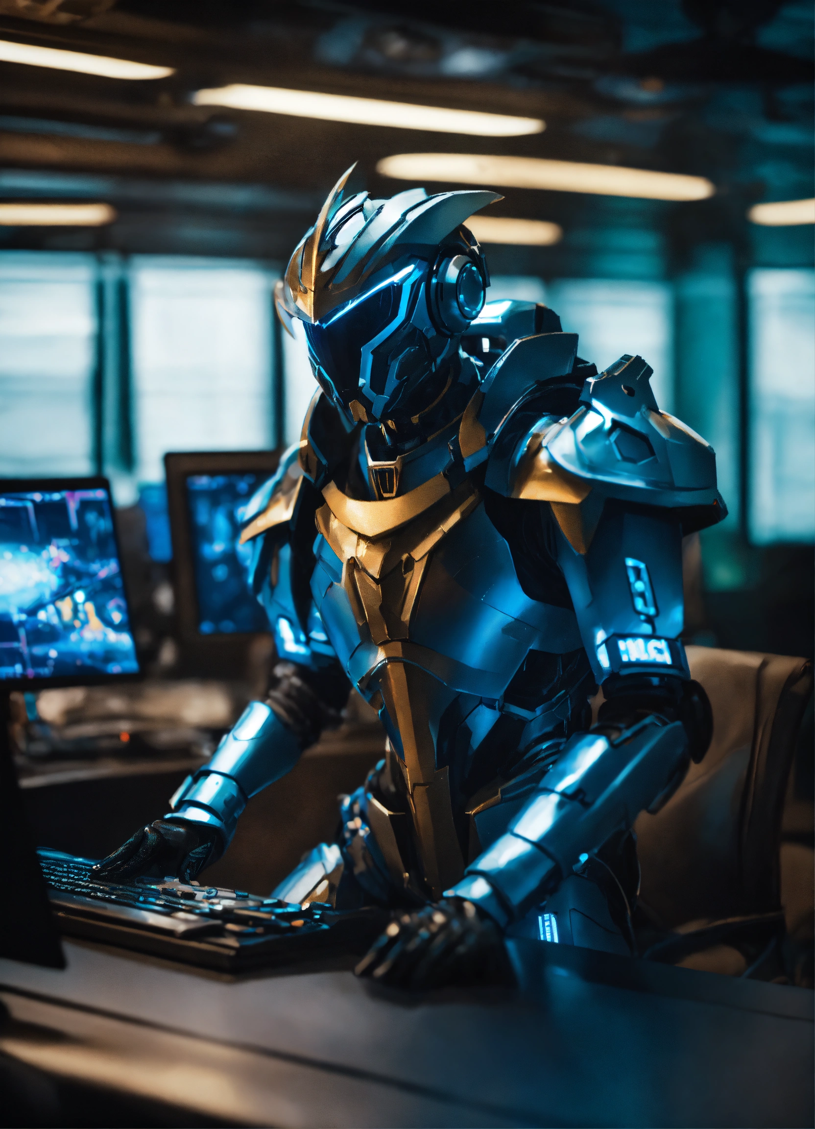 Lexica - Wide angle Environmental shot of AI Augmented Human ...