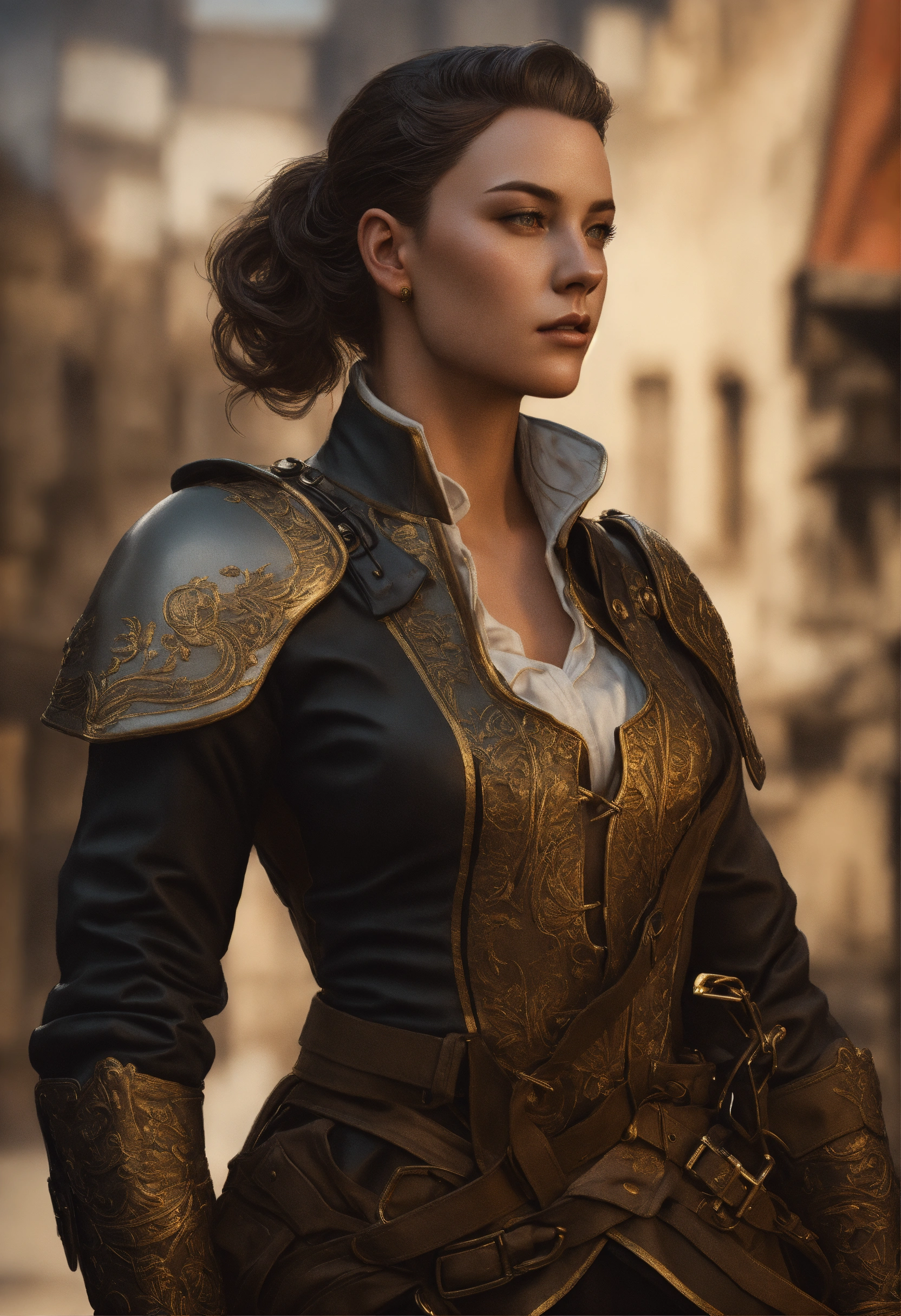 Lexica - Full body portrait, Muscular Butch Women, Side Slicked Parting ...