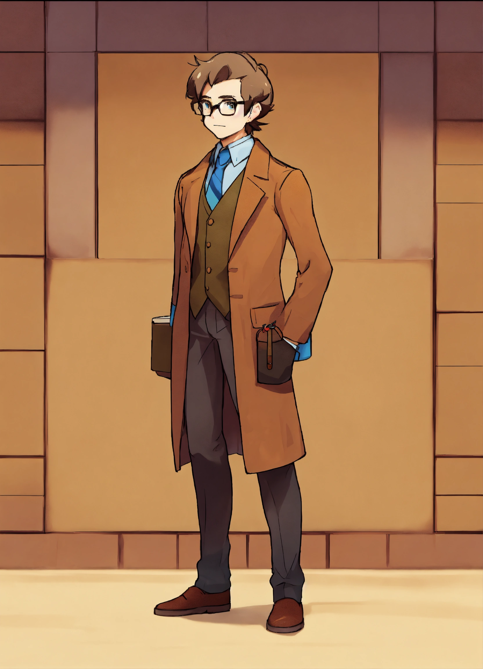 Lexica - Animime style, male pokemon professor, professor spruce, brown ...