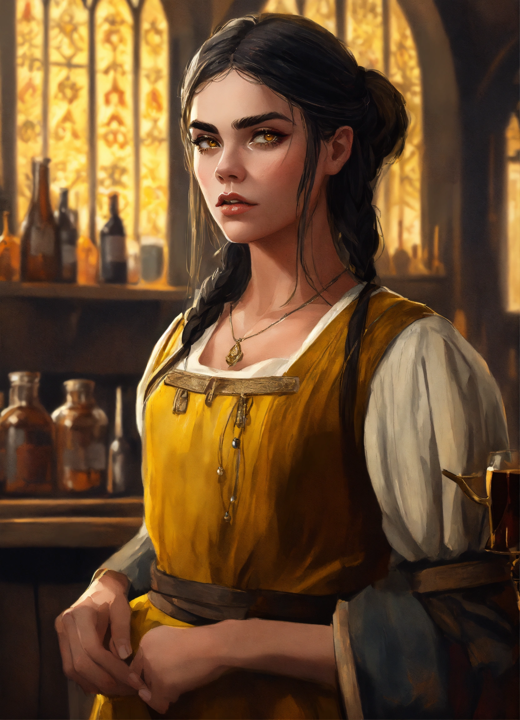 Lexica - Portrait of cara delevigne, medieval peasant woman, medieval ...