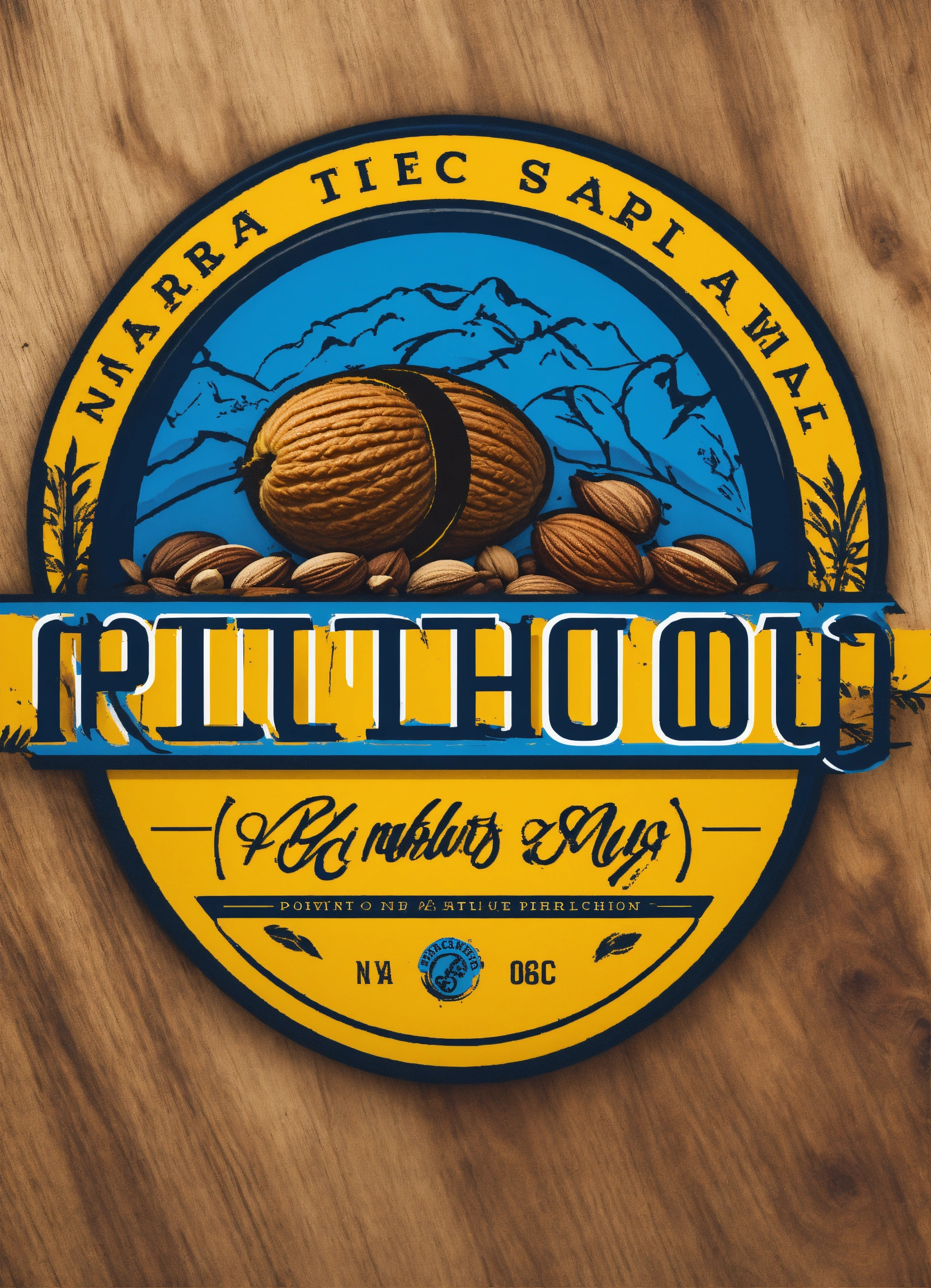 Lexica - Create a circular logo for a nuts company, black, yellow, and ...