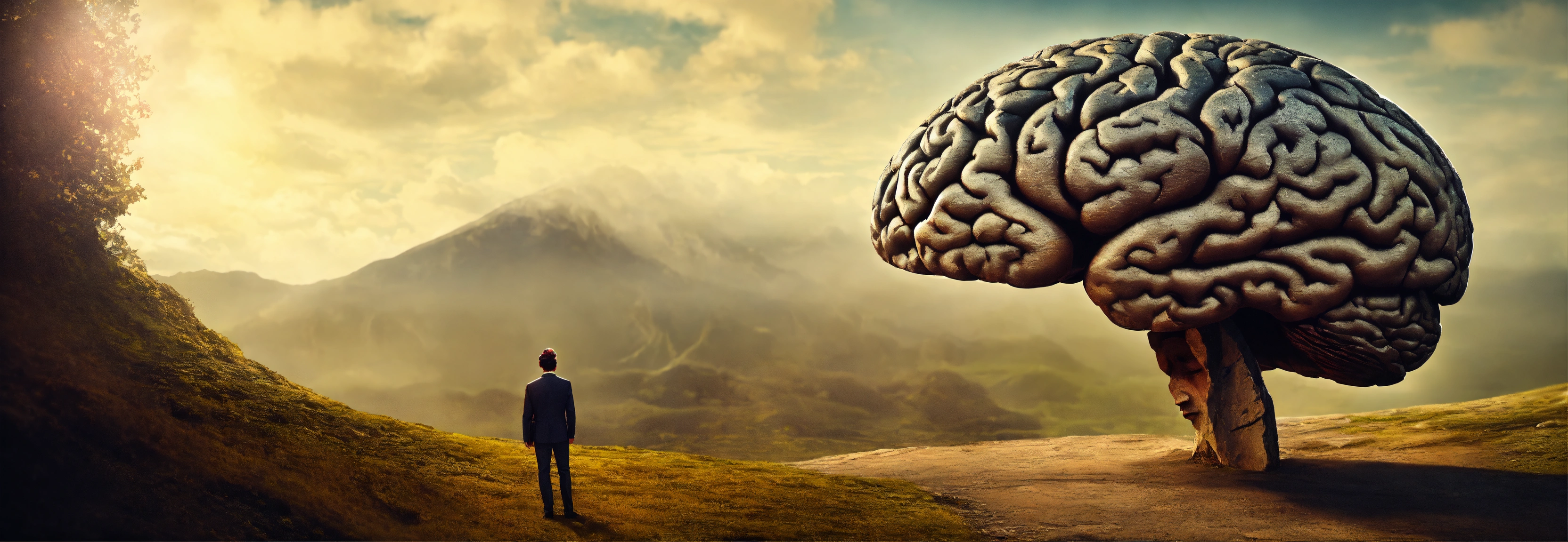 Lexica - Conceptual image of a large stone in the shape of the human ...