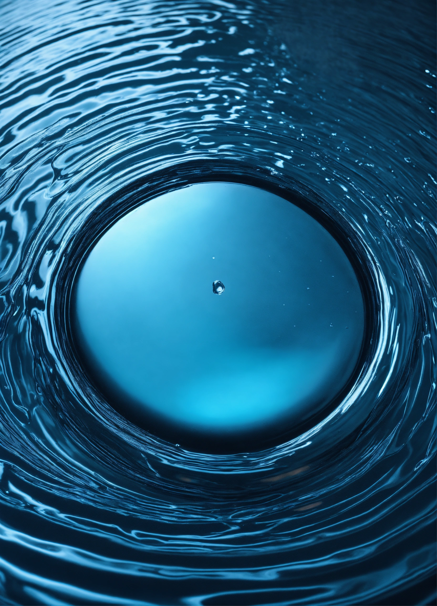 Lexica - Hyper realistic opaque blue abstract circular metallic frozen ...