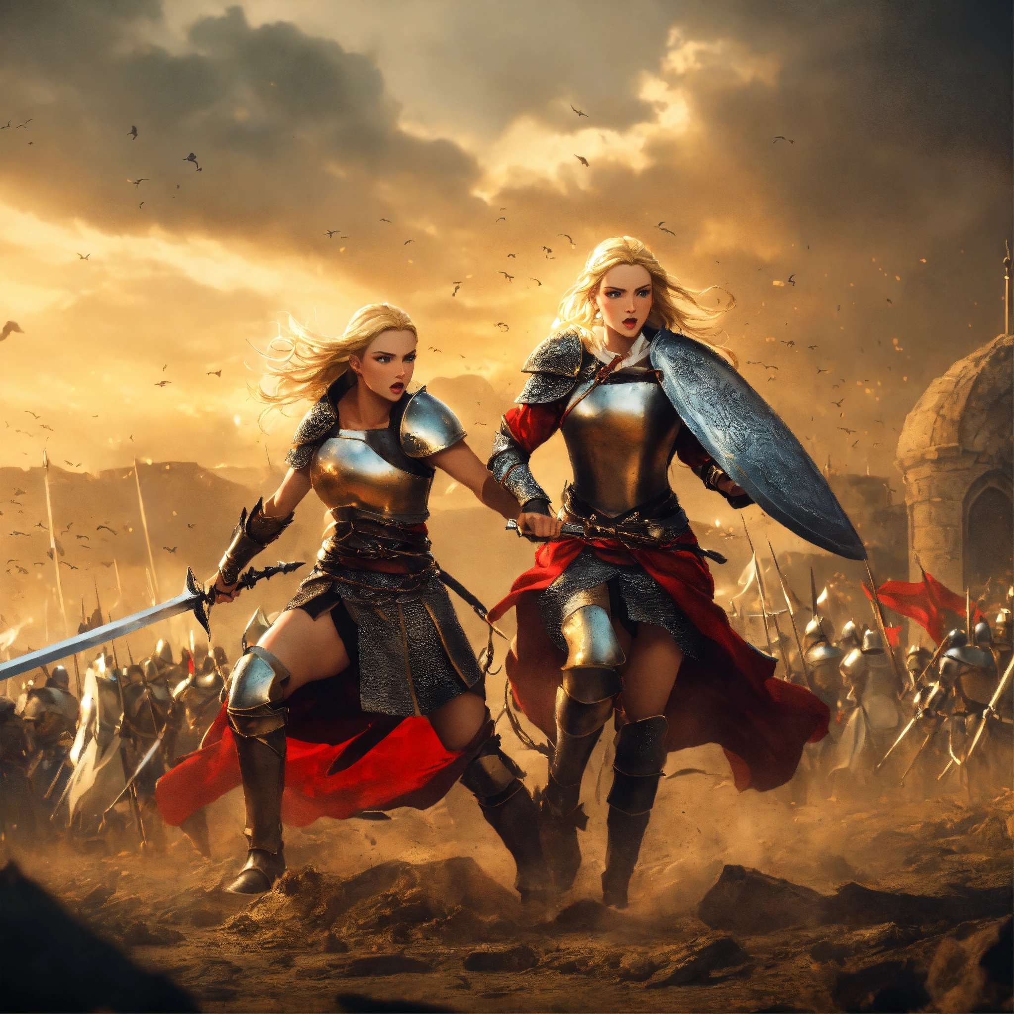 Lexica - An epic fantasy scene featuring two gorgeous and beautiful ...