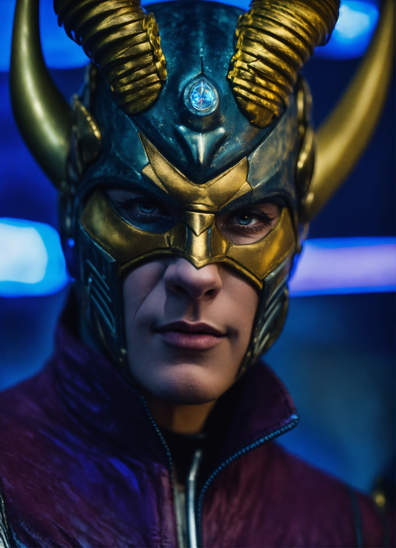 Lexica - Forward-facing alien male, distinct horns protruding from the ...