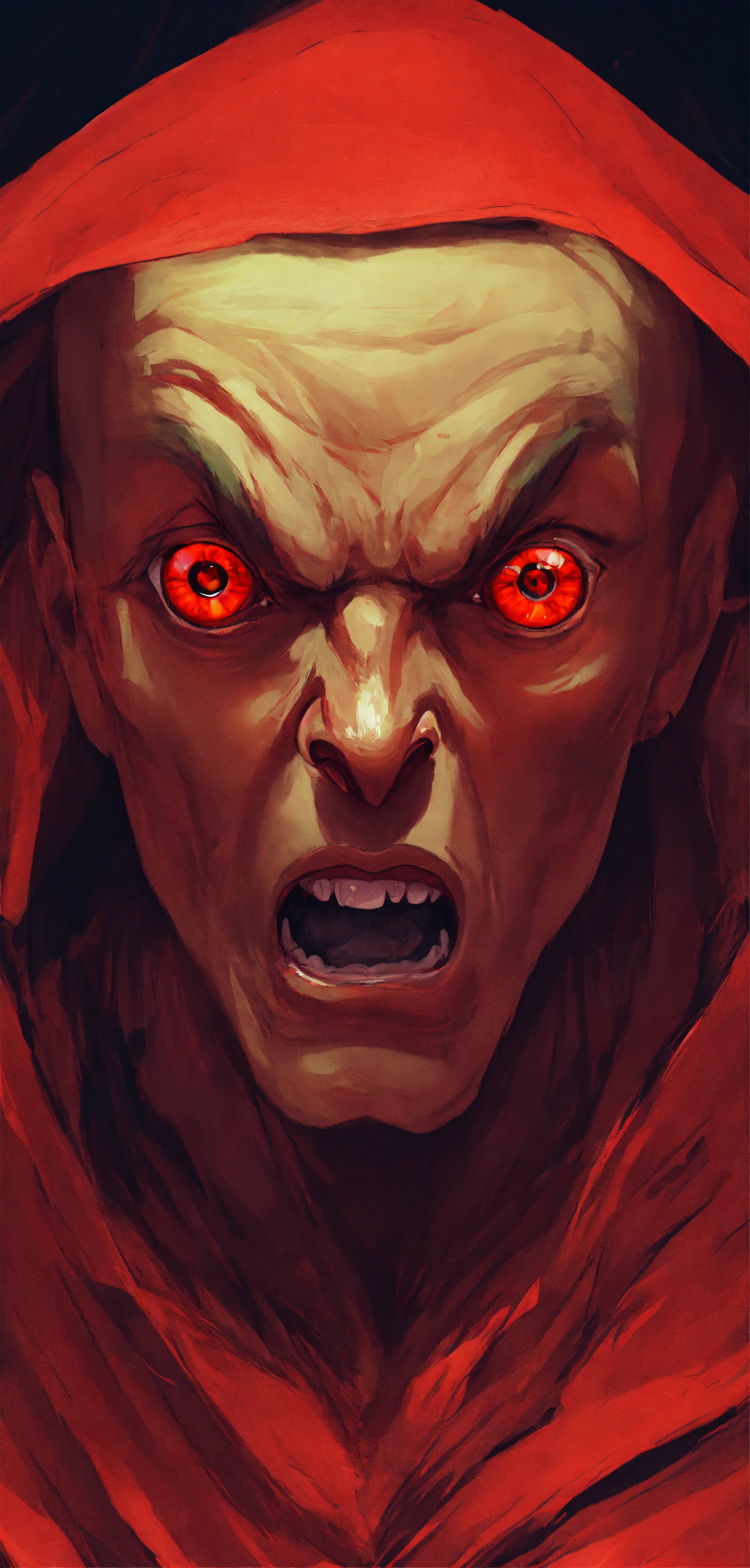 Lexica - A terrified man terrified with very wide open red eyes