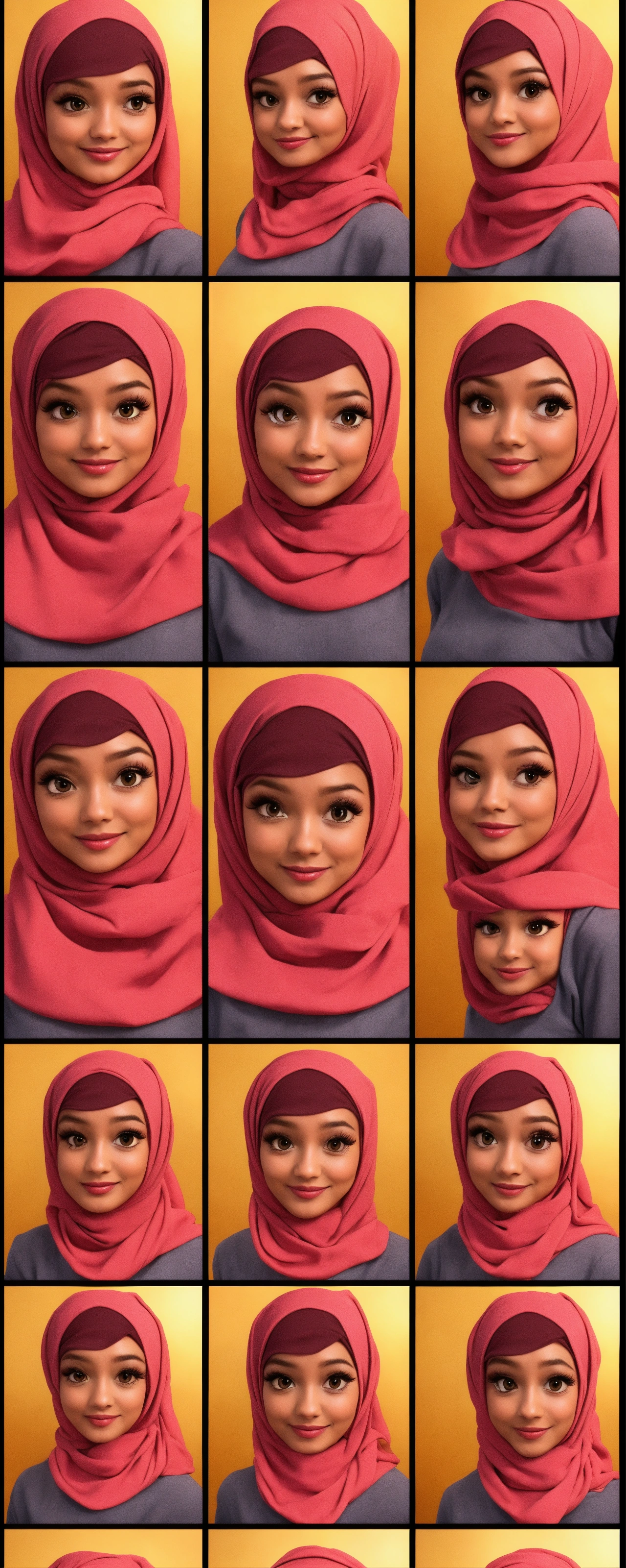 Lexica - Create a beautiful headscarf cartoon character