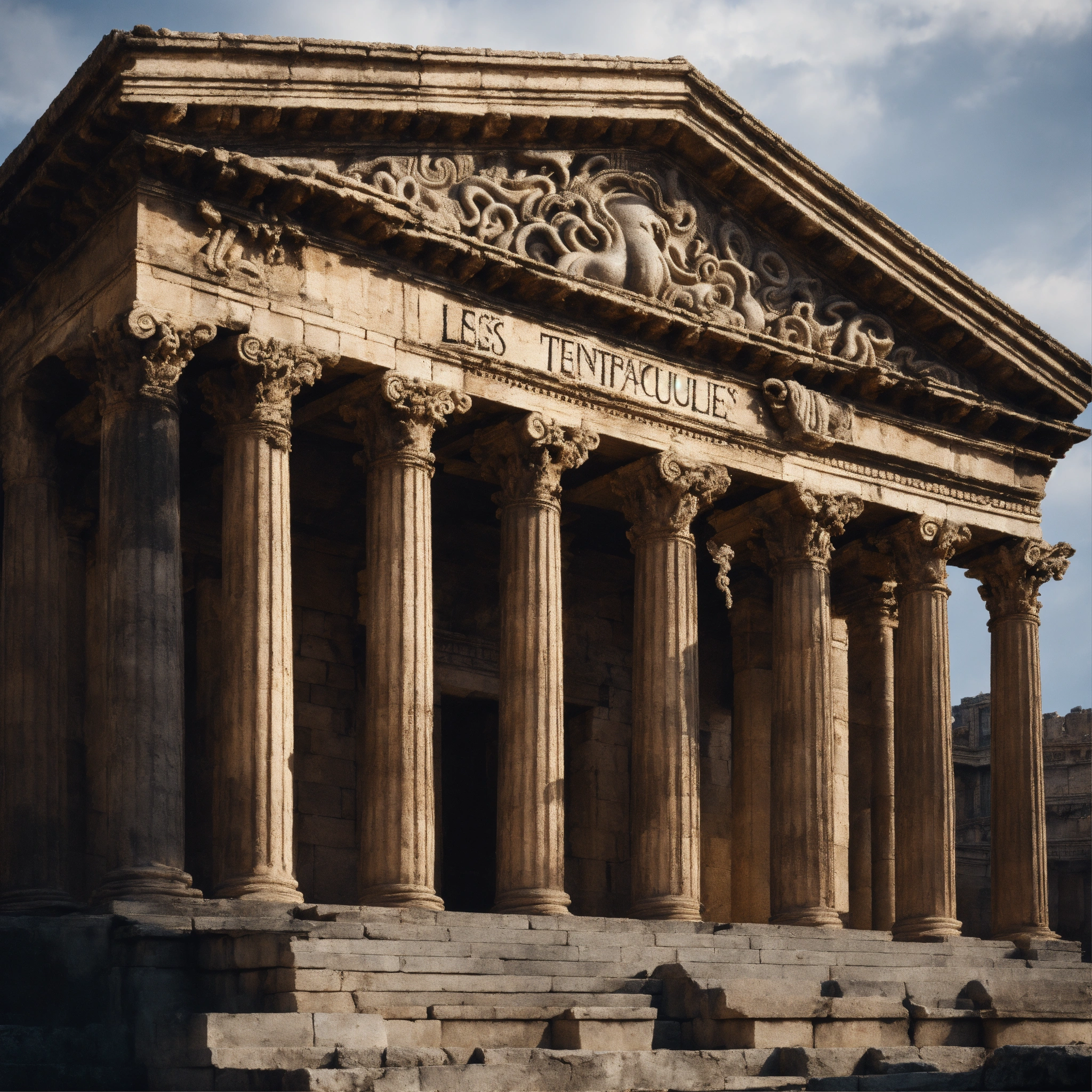 Lexica - Ultrarealistic black marble written ''Les Tentacules'' on ...