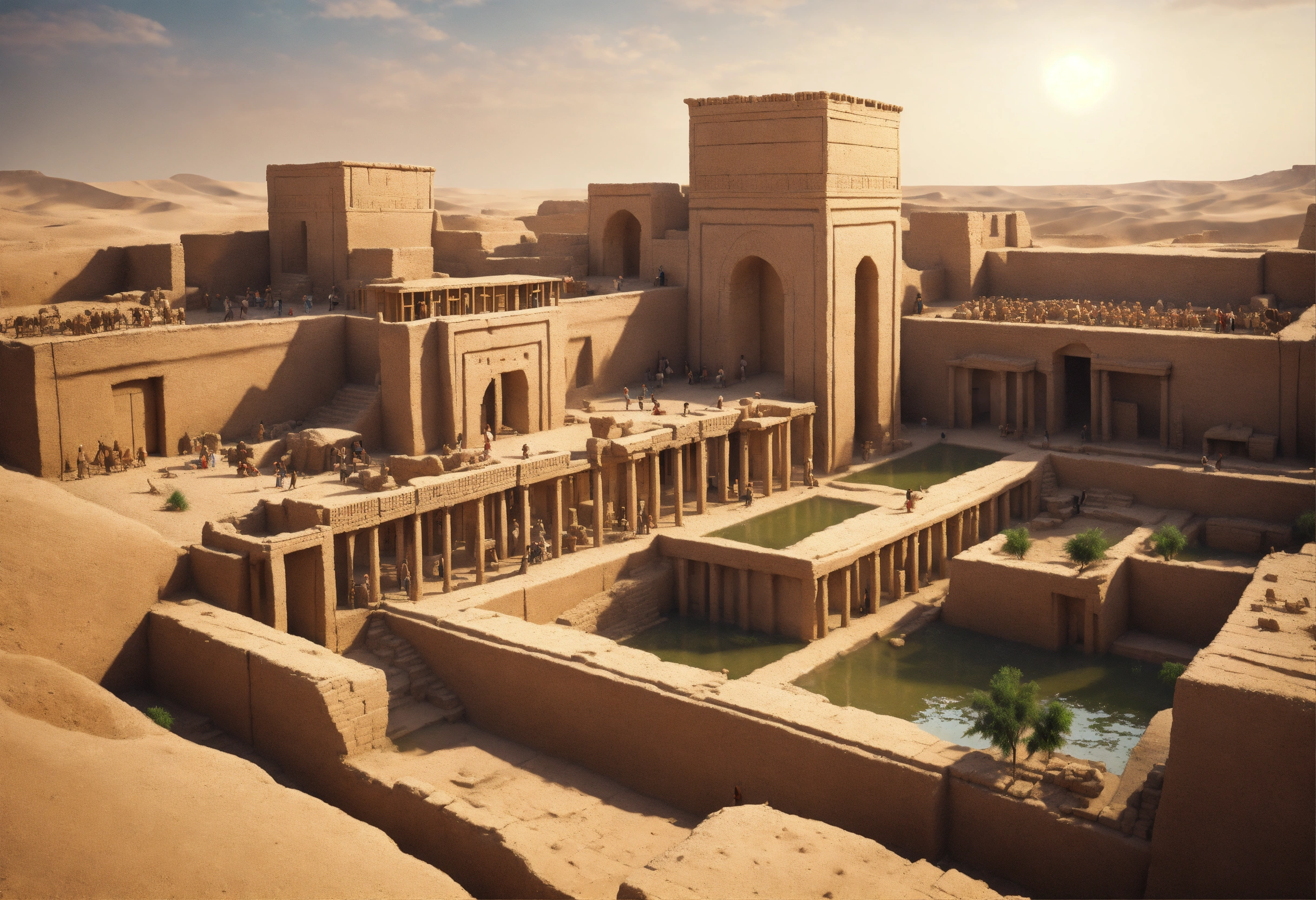 Lexica - Ancient city Mesopotamia. Ancient buildings, 811-806 BC. hyperrealism, 8k post ...