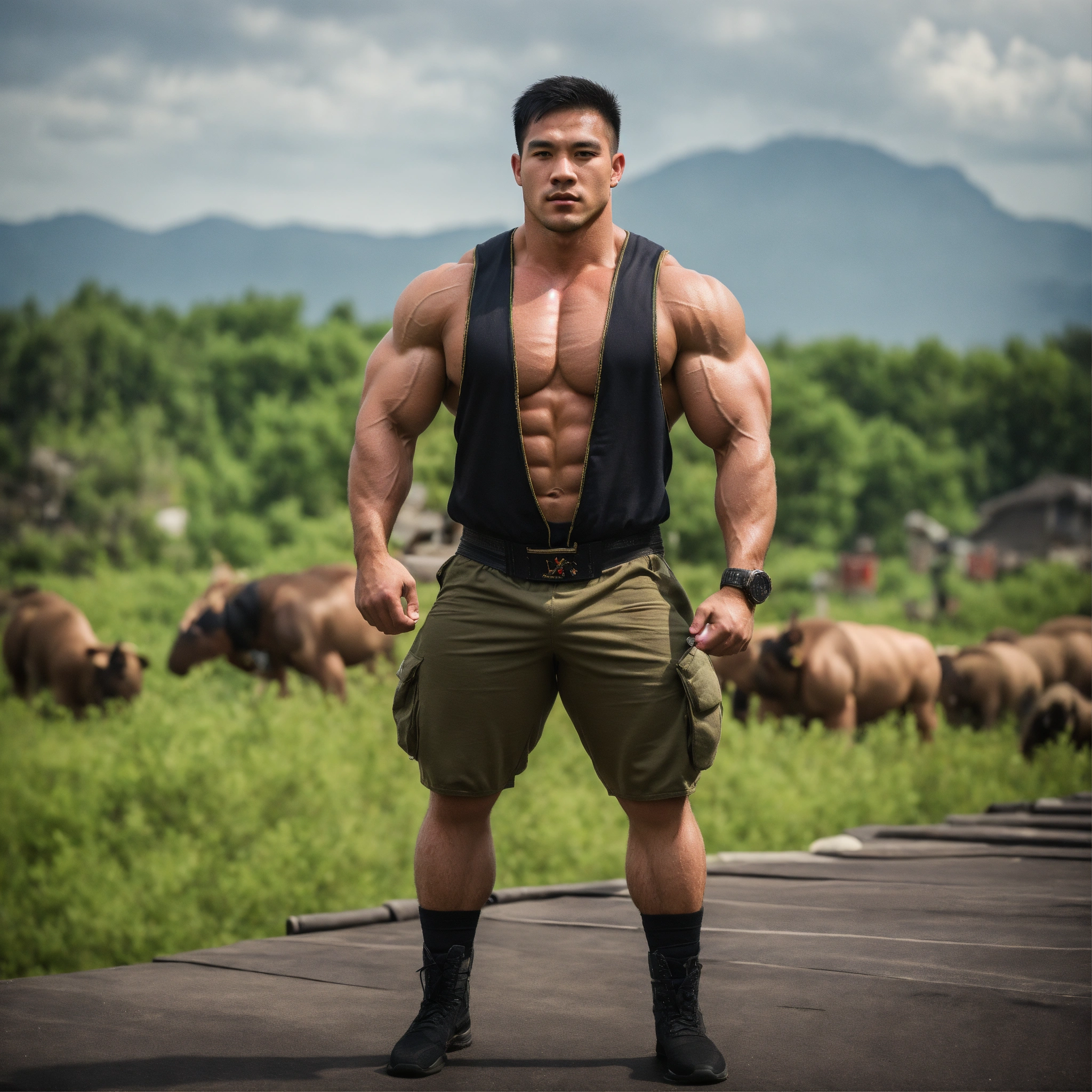 Lexica - 30-year-old man with big muscles, big bodybuilder, body like a ...