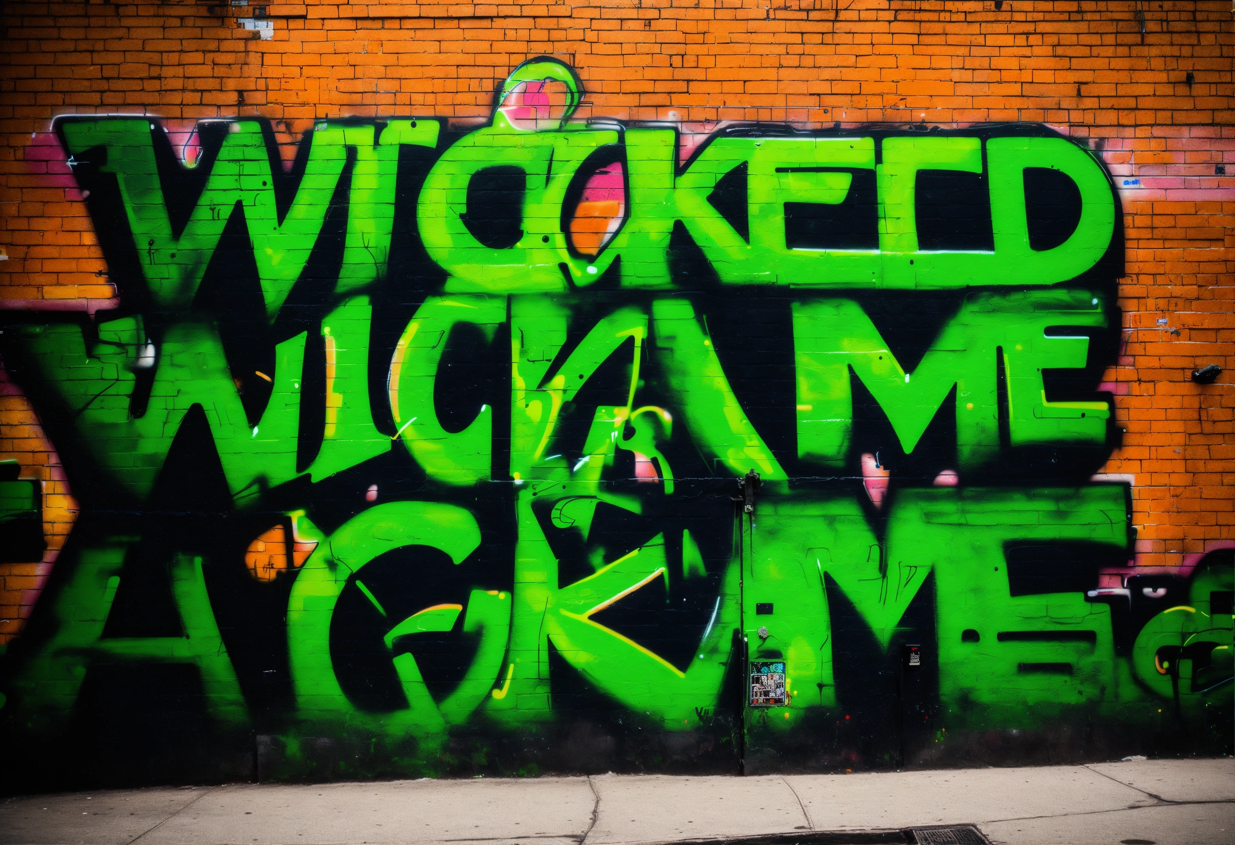Lexica - A graffiti saying wicked game in green on the wall in streets ...