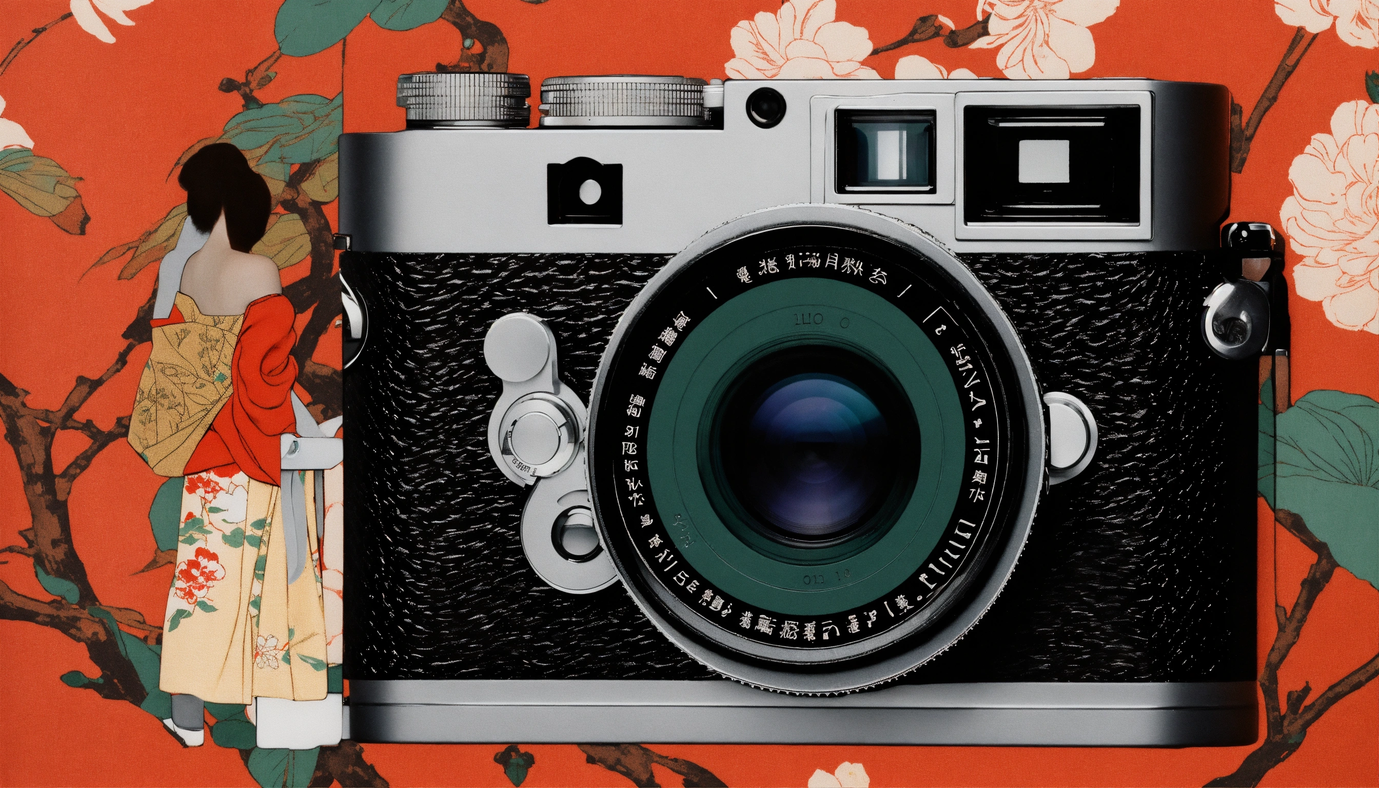 Lexica - A collage of a Leica camera with a Japanese beautiful girl, capturing its essence ...