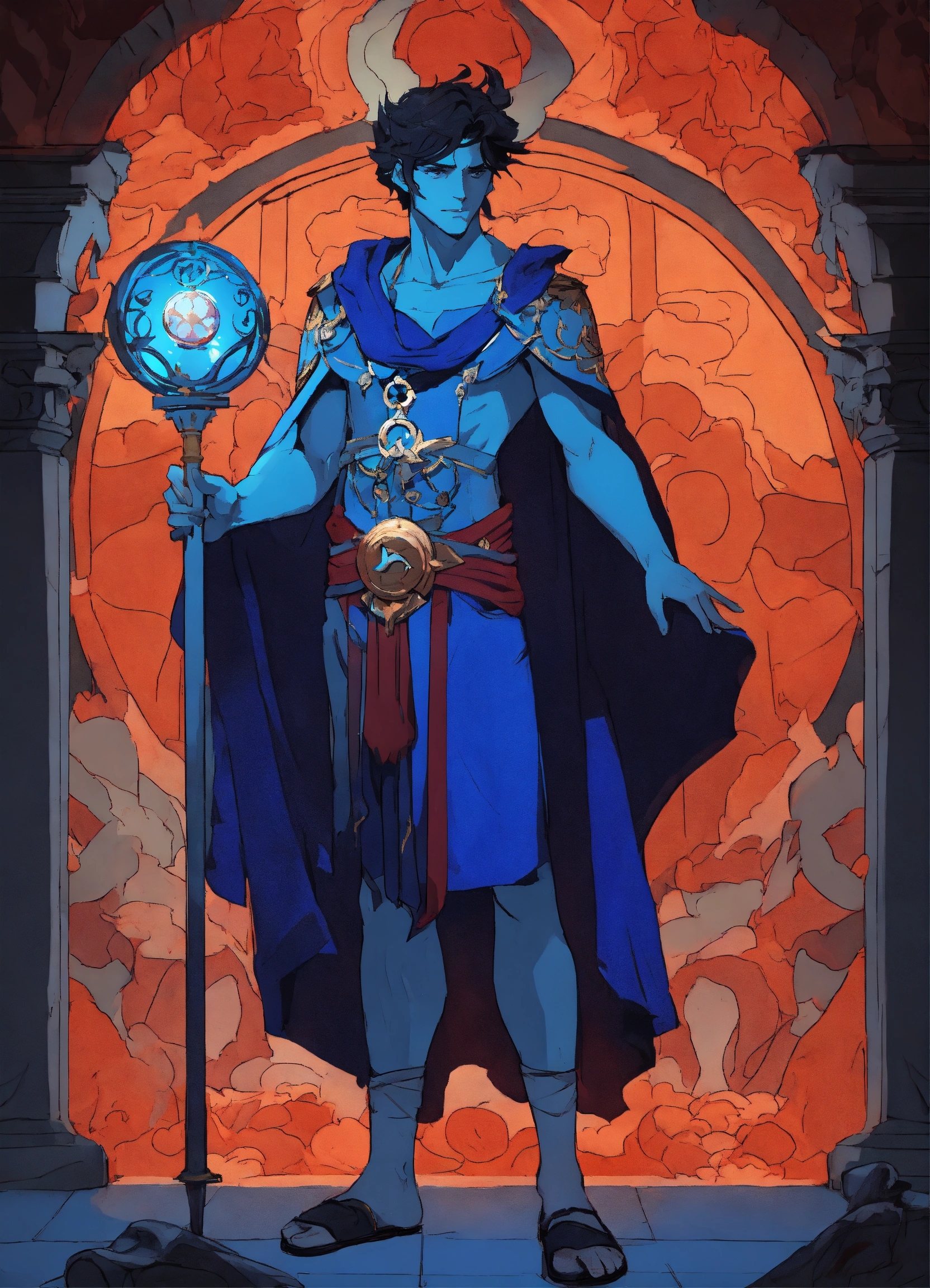 Lexica - Zagreus, the god of Decadence, Pale Skin, Blue Robes, Sailor ...