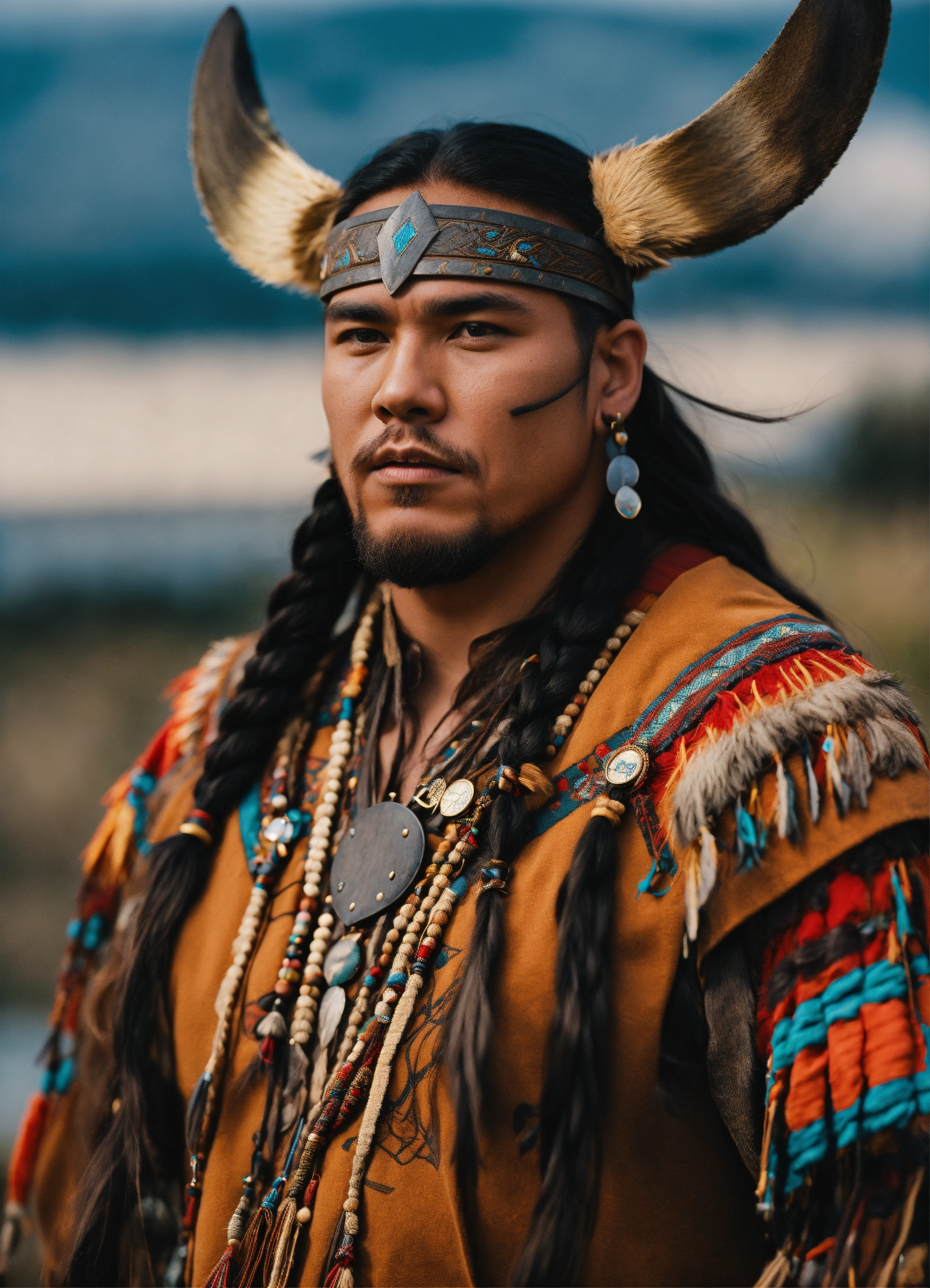 Lexica - Native American modern Viking wearing business suit