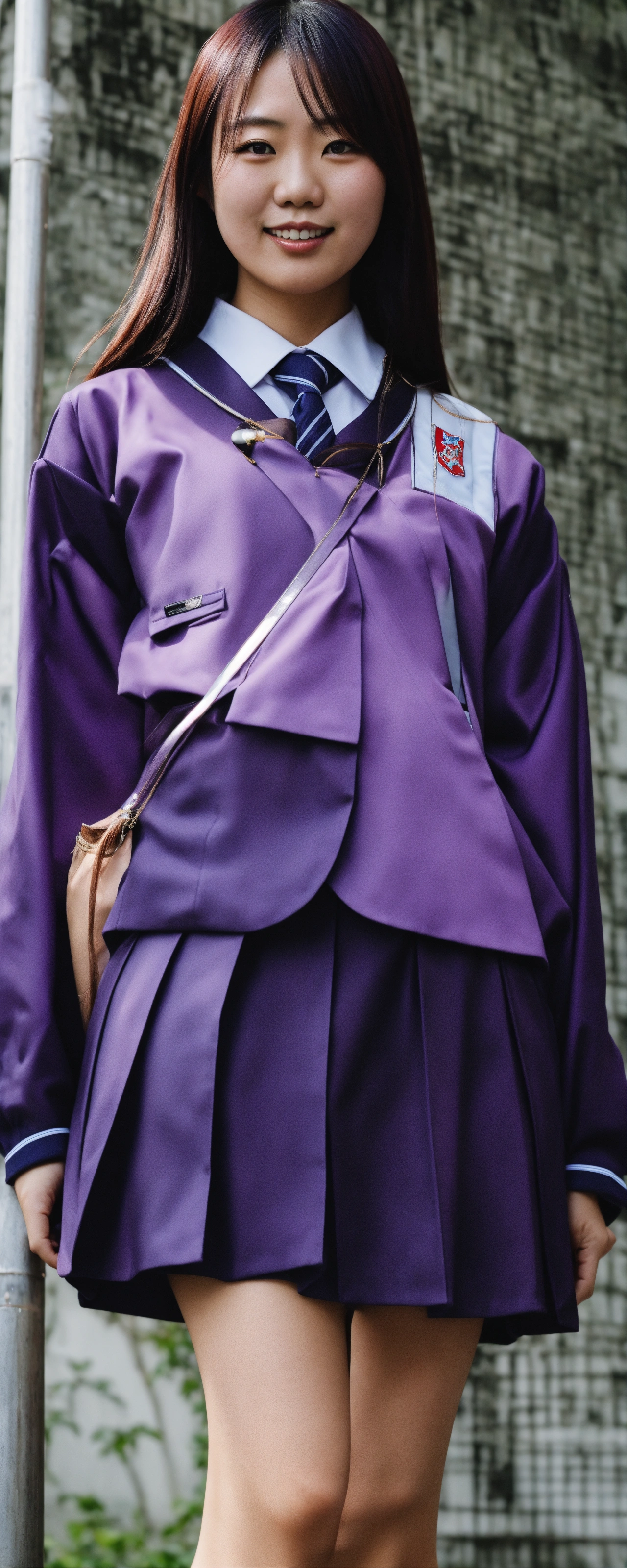 Lexica - Japanese woman in glossy purple school uniform