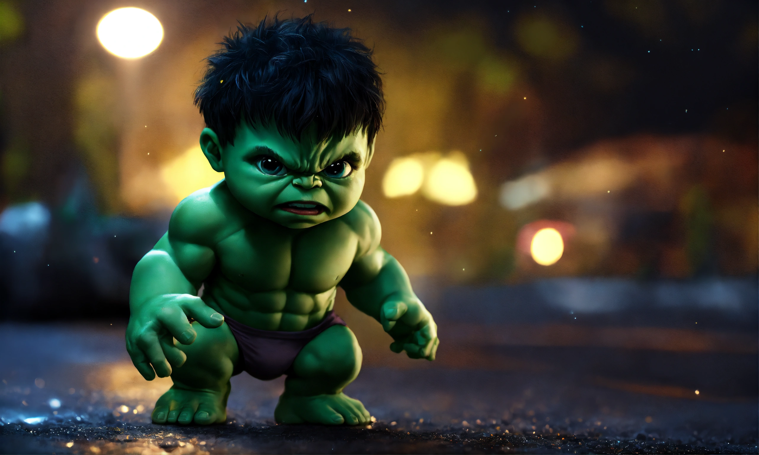 Lexica - Very cute, realistic hulk baby cute with many eyes standing in ...