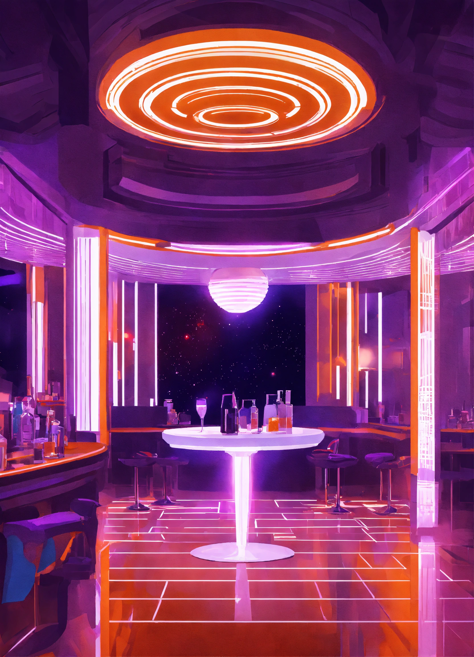 Lexica - Digital art of a classy, white Star Wars night club with ...