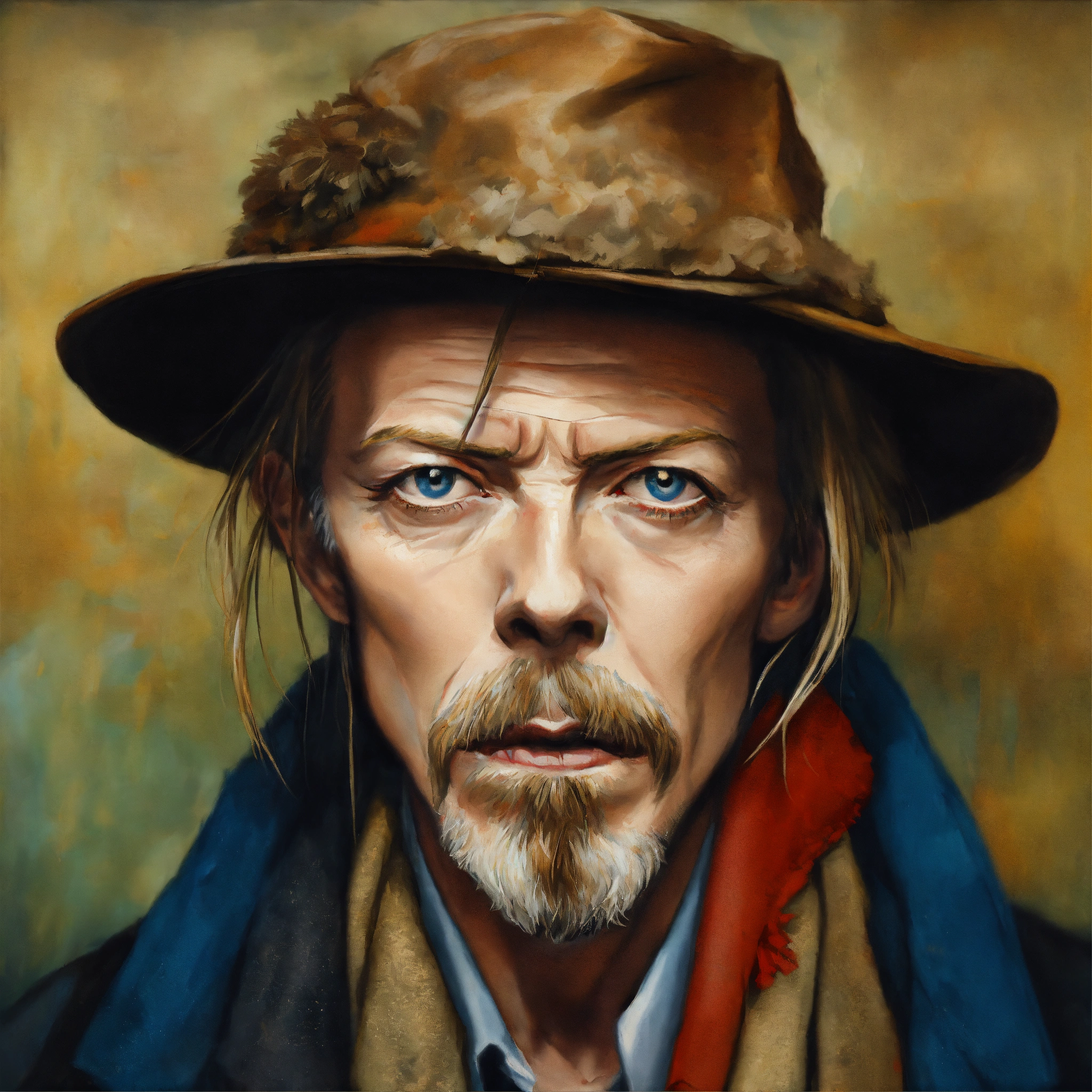 Lexica - Portrait of David bowie as a stereotypical hobo, complete with ...