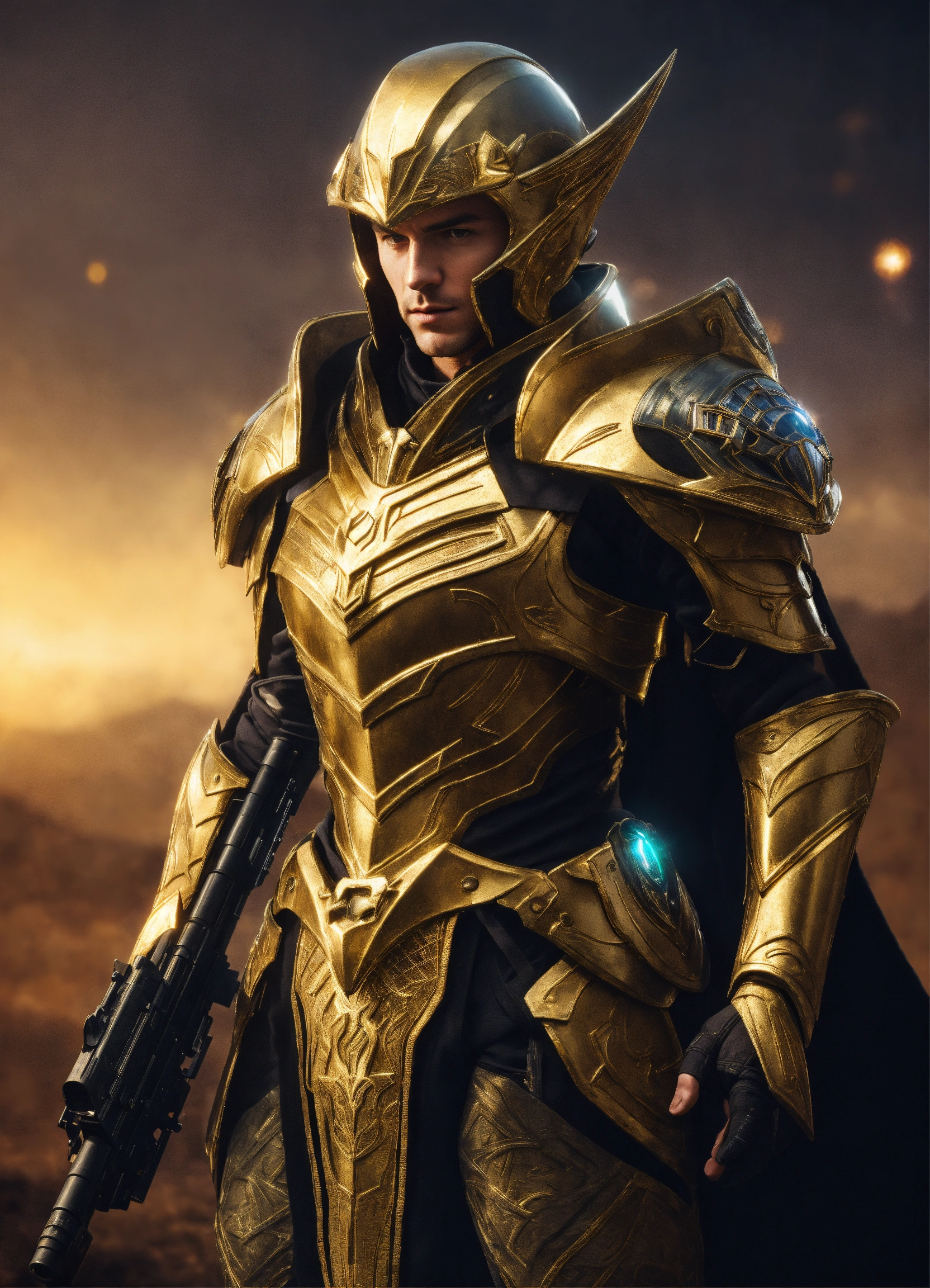 Lexica - High elf sci fi soldier wearing heavy sci fi elven armor ...