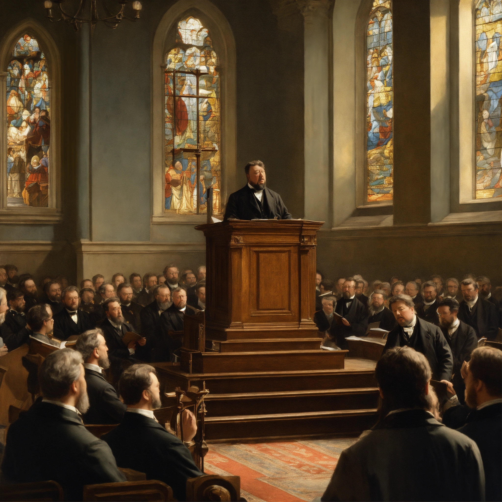 Lexica - Charles Spurgeon, photorealistic, preaching a sermon at a ...