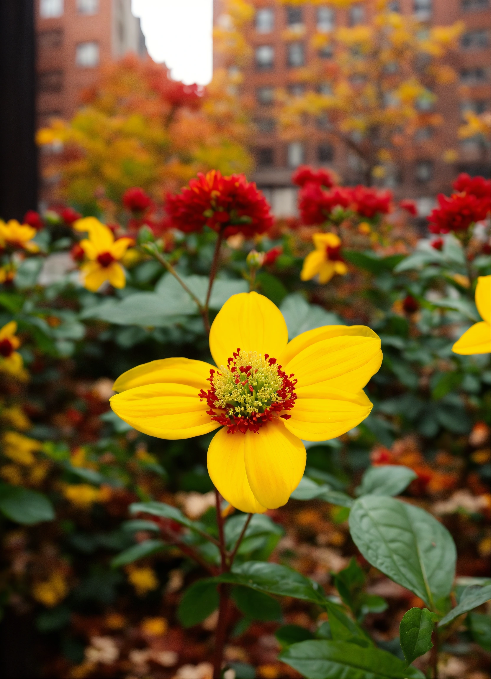 Lexica - A maragarita flower in a autum niht in New York