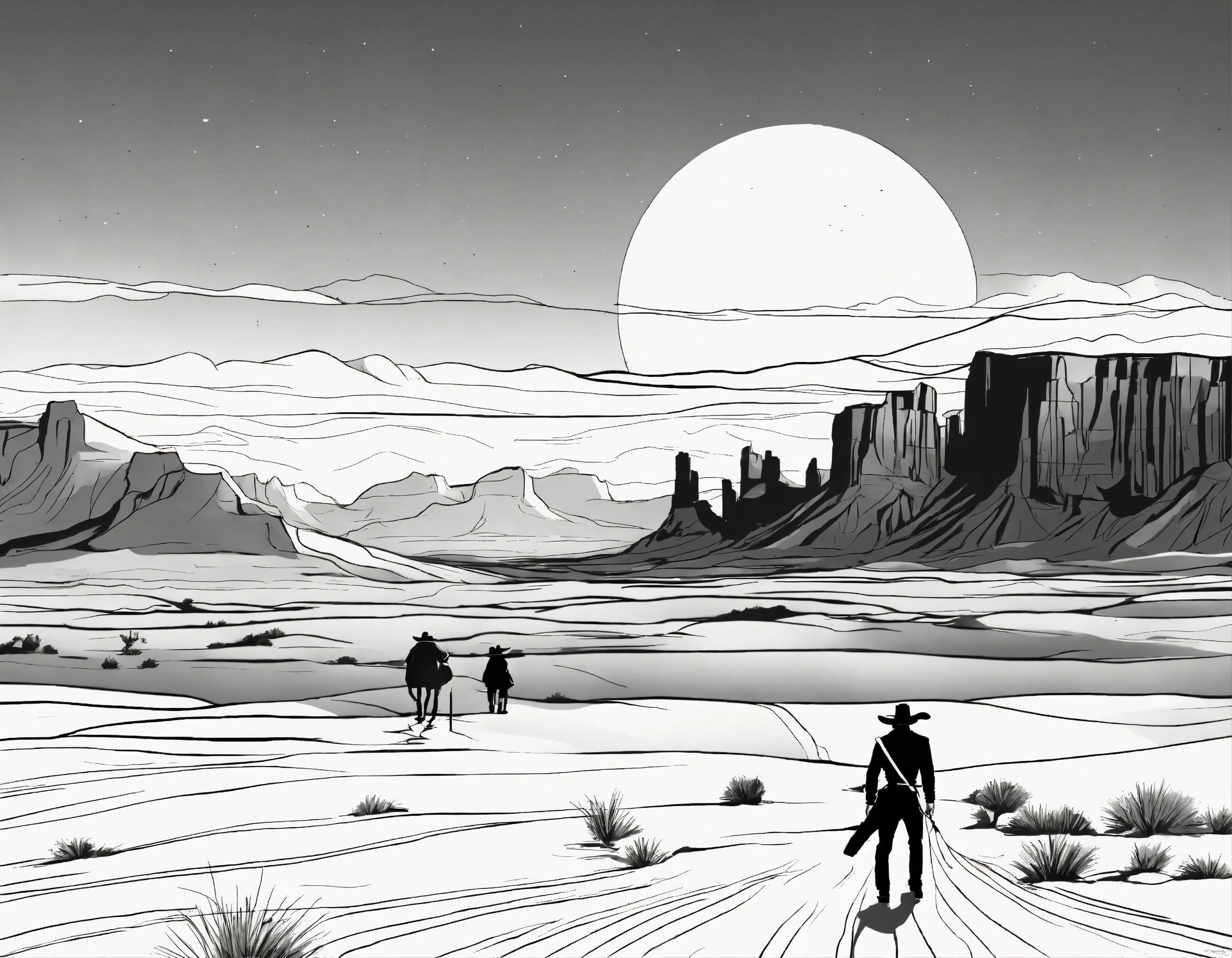 Lexica - Centered flat minimal black and white line drawing, high ...