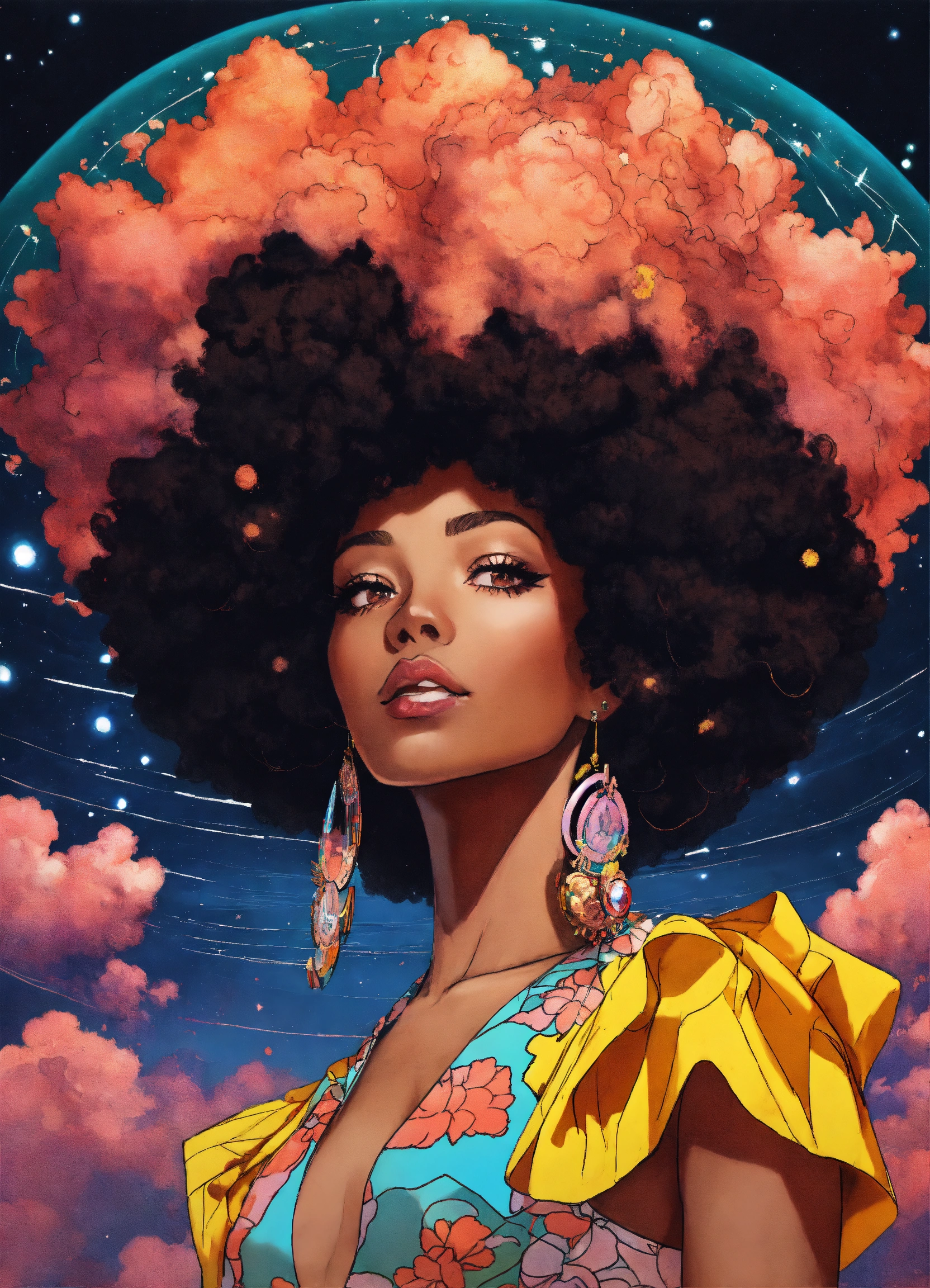 Lexica - Stylish afro queen haute couture outfit in the style of 90's ...