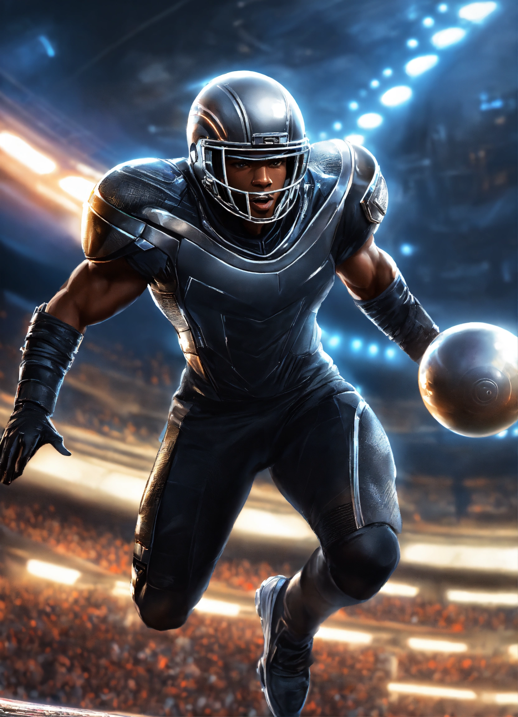 Lexica - Muscular black male defiant Speedball scifi Player on the Game ...