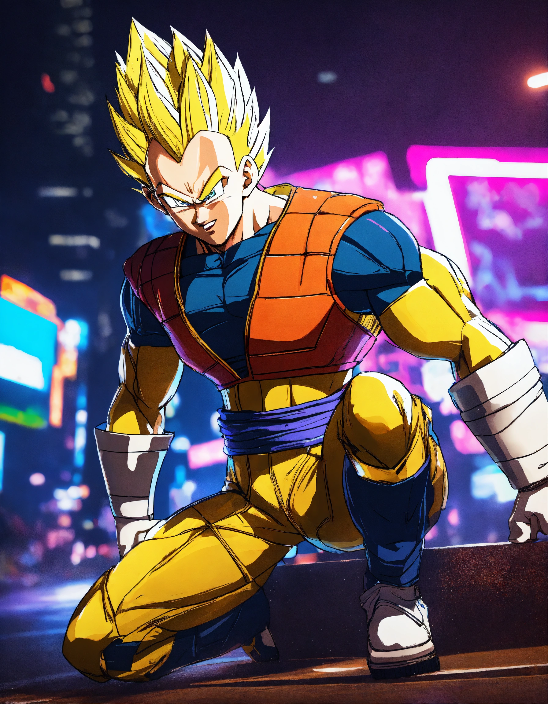 Lexica - Reimagine modern-day Vegeta as a human-Saiyan mix in the style ...