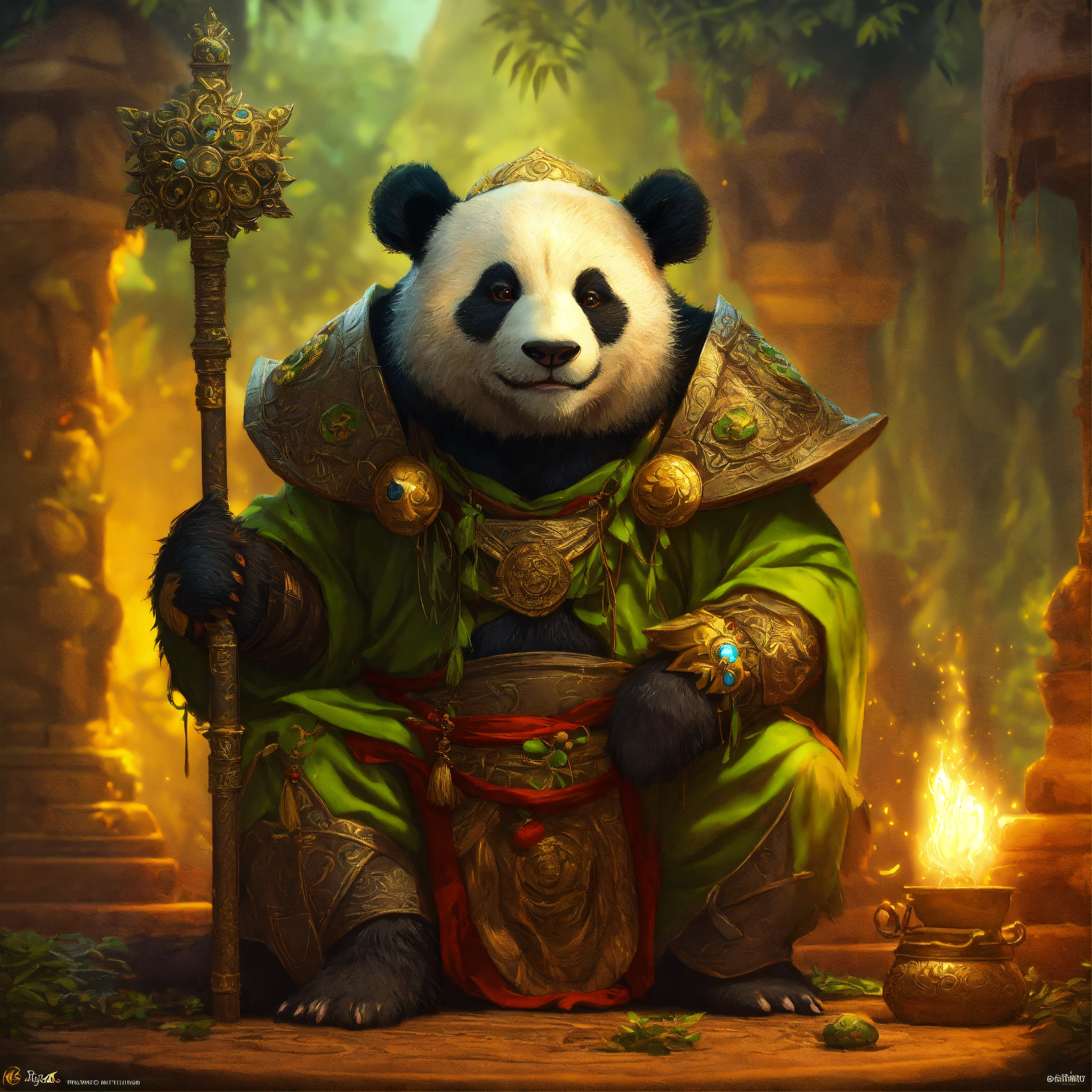 Lexica - Epic professional digital art of orc panda bear druid priest ...