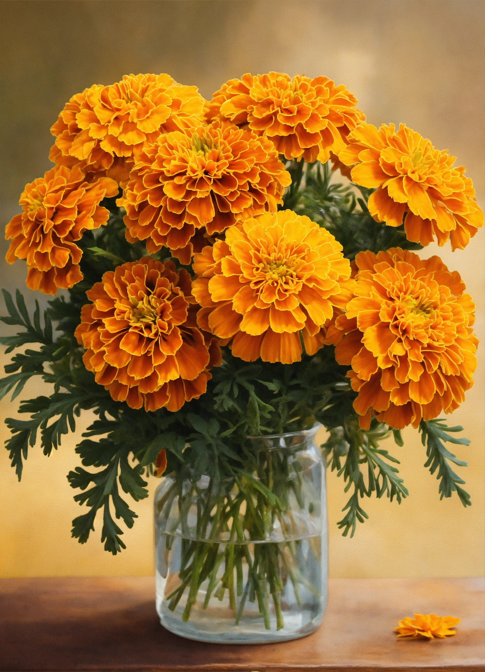 Lexica - Bouquet of Marigold flower in high detail.