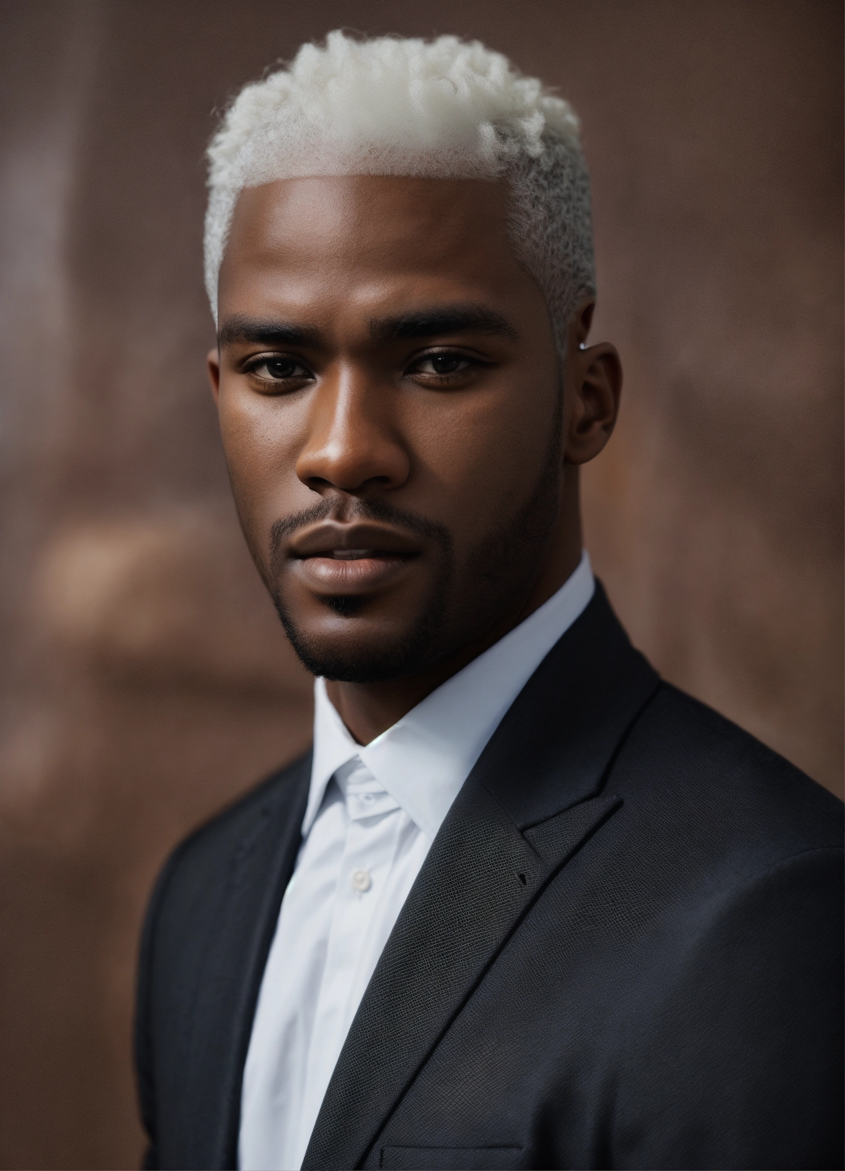 Lexica - Black man, caramel skin, white hair