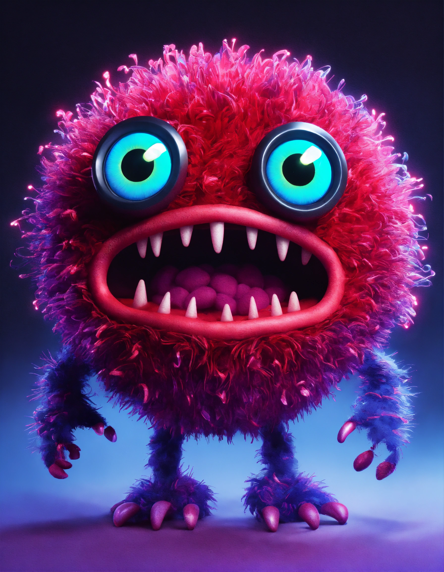Lexica - CGI! scary looking red germ monster character. Highly detailed ...