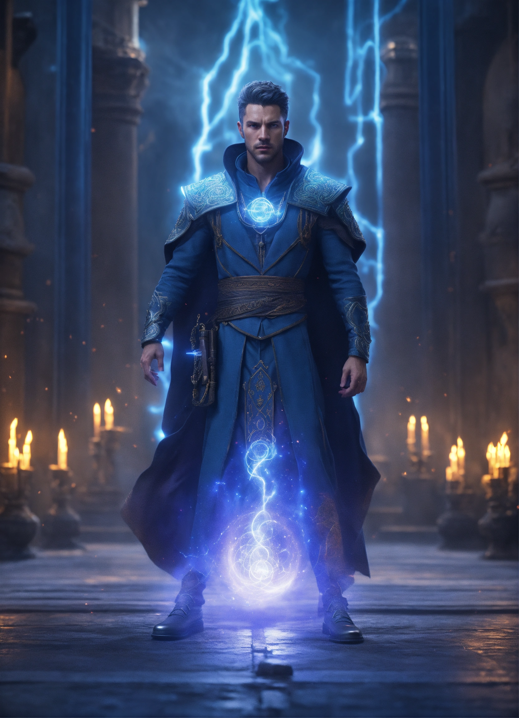 Lexica - A realistic full body portrait of a male powerful telepathic ...