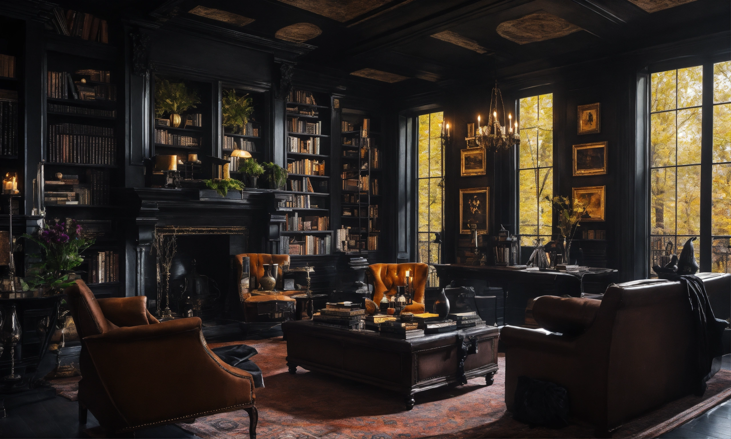 Lexica - Interior design of spooky house decor all year around looks ...