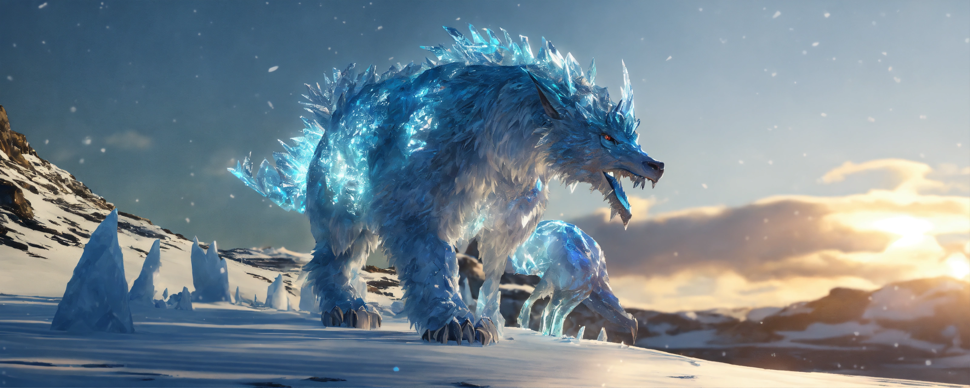 Lexica - A ice mythical creature, 32k, UNREAL ENGINE