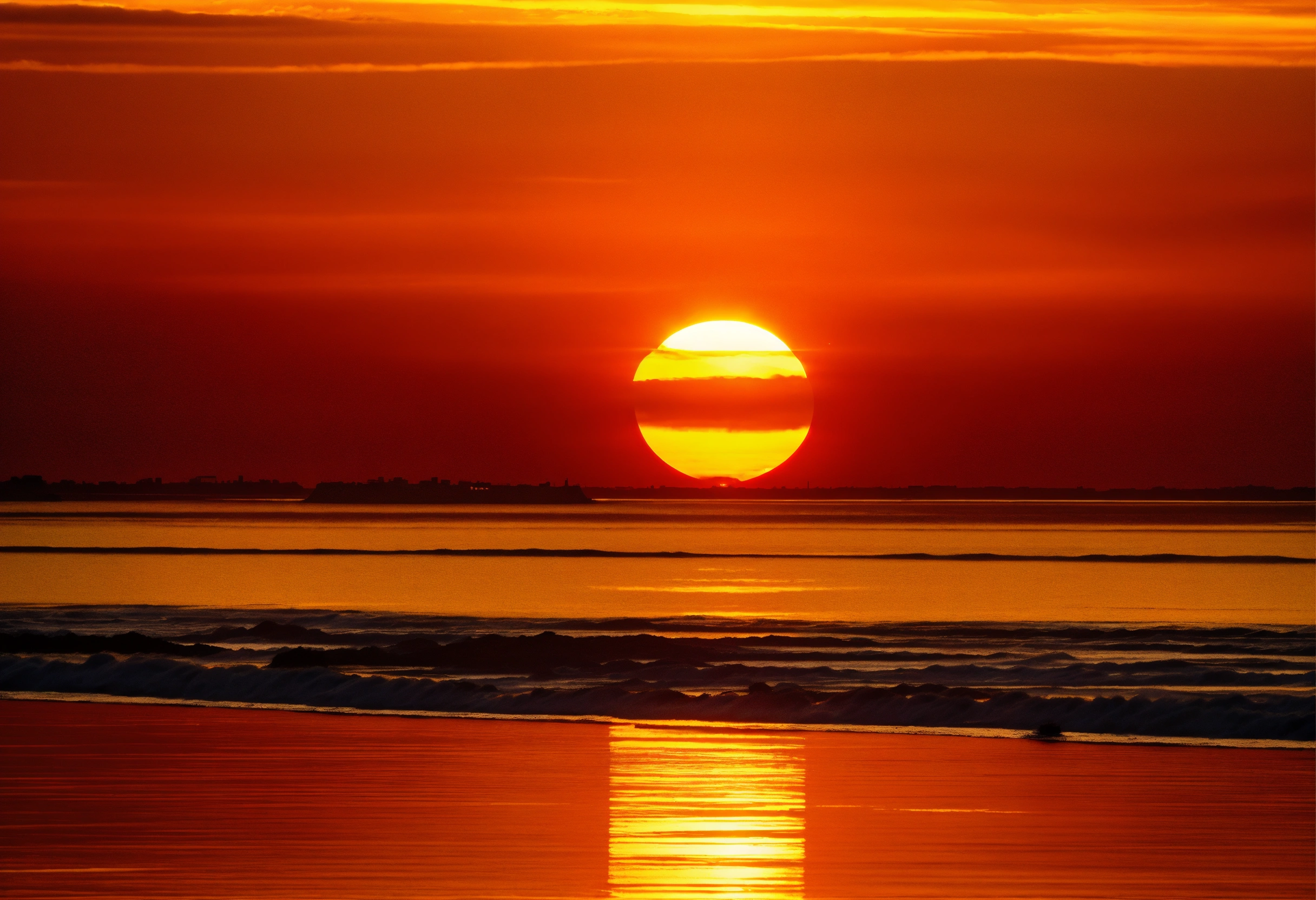 Lexica - Golden sunset. horizon. the sun is massive. super zoom in on ...