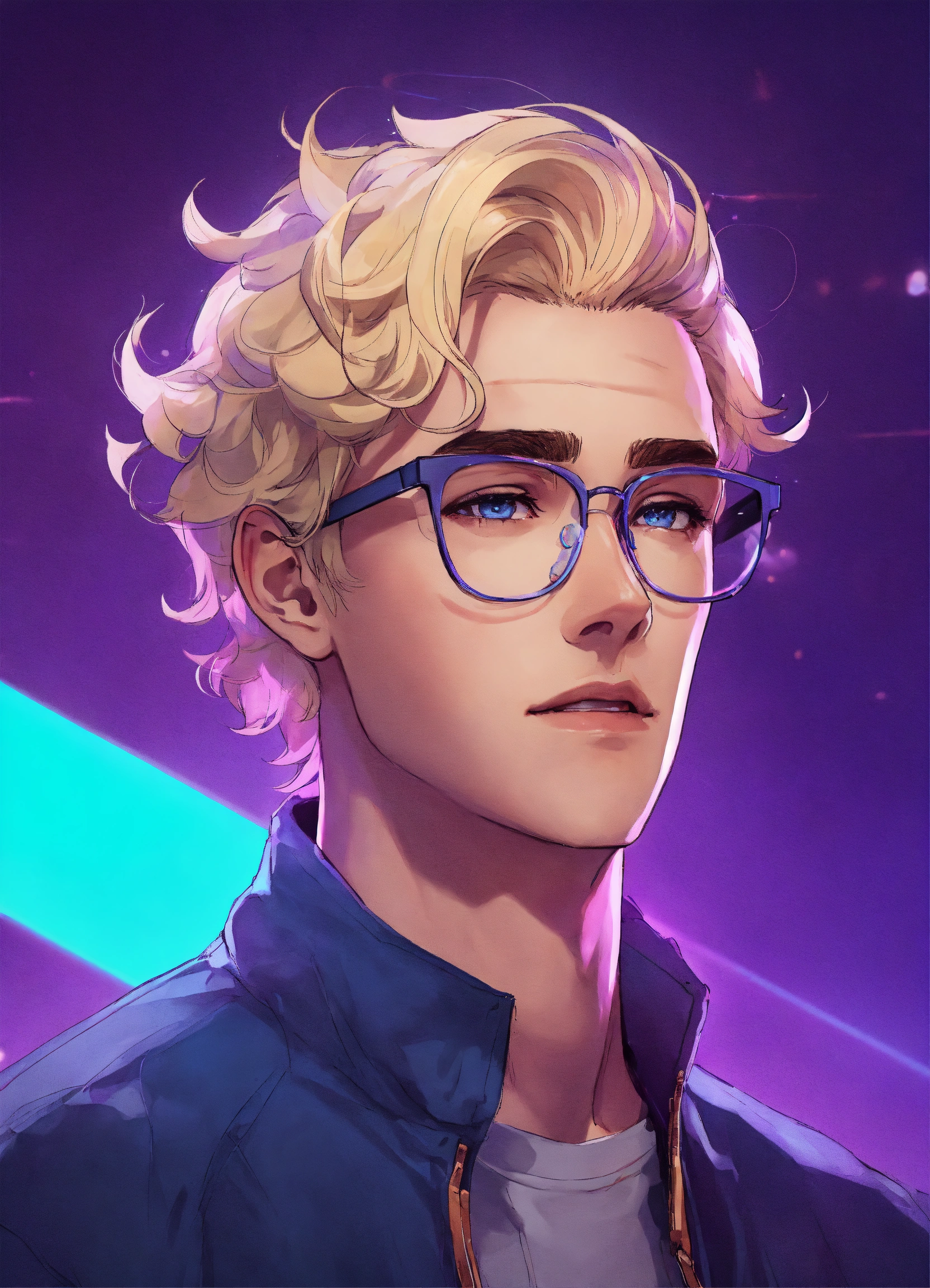 Lexica - A male gaming streamer, blonde hair, clean shaved, short wavy ...