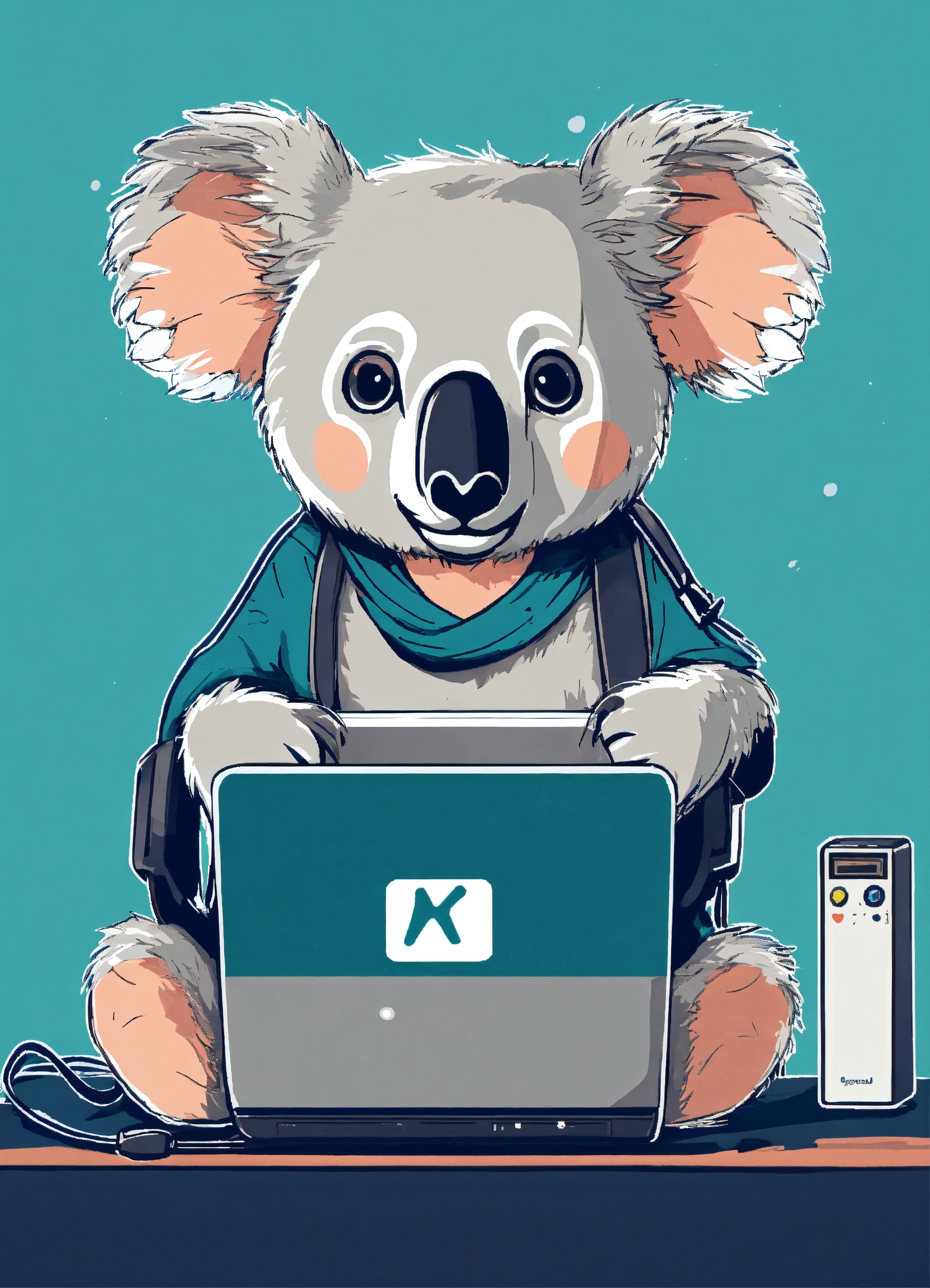Lexica - A koala tech support, cute illustration