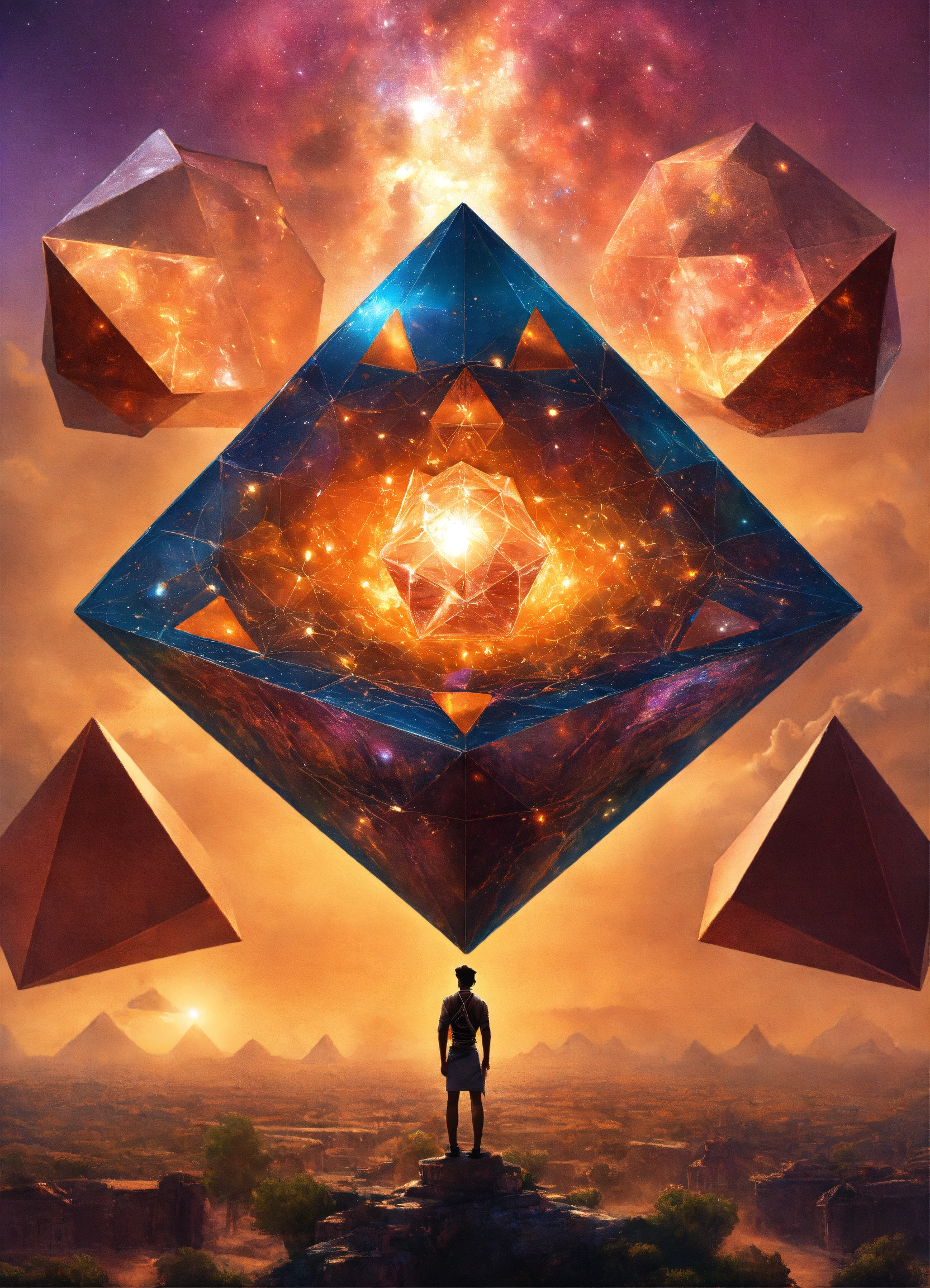 Lexica - African. Octahedron-shaped universes within a depiction of the ...