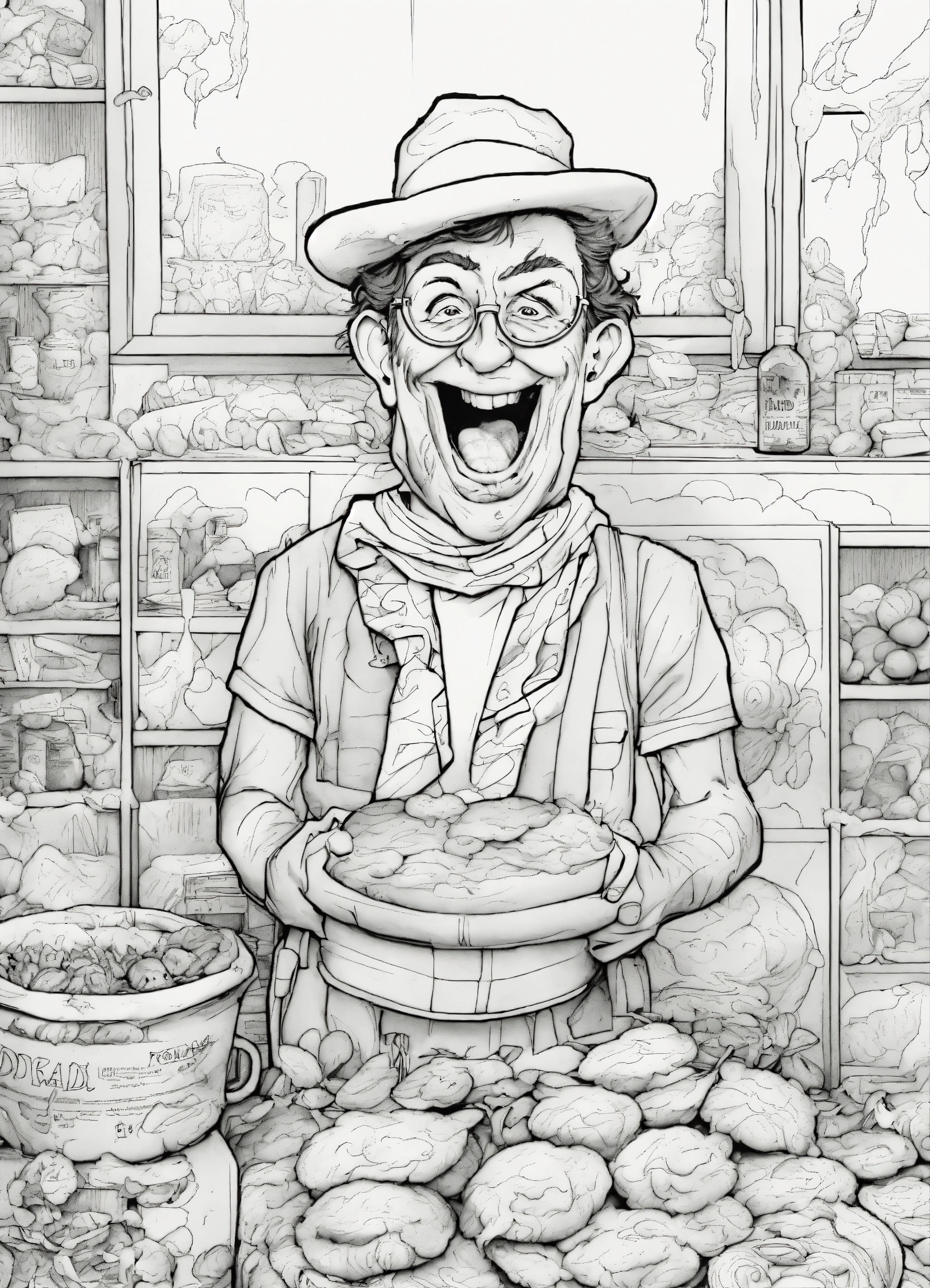 Lexica - Coloring page for adults, comic art, MAD Magazine Character ...