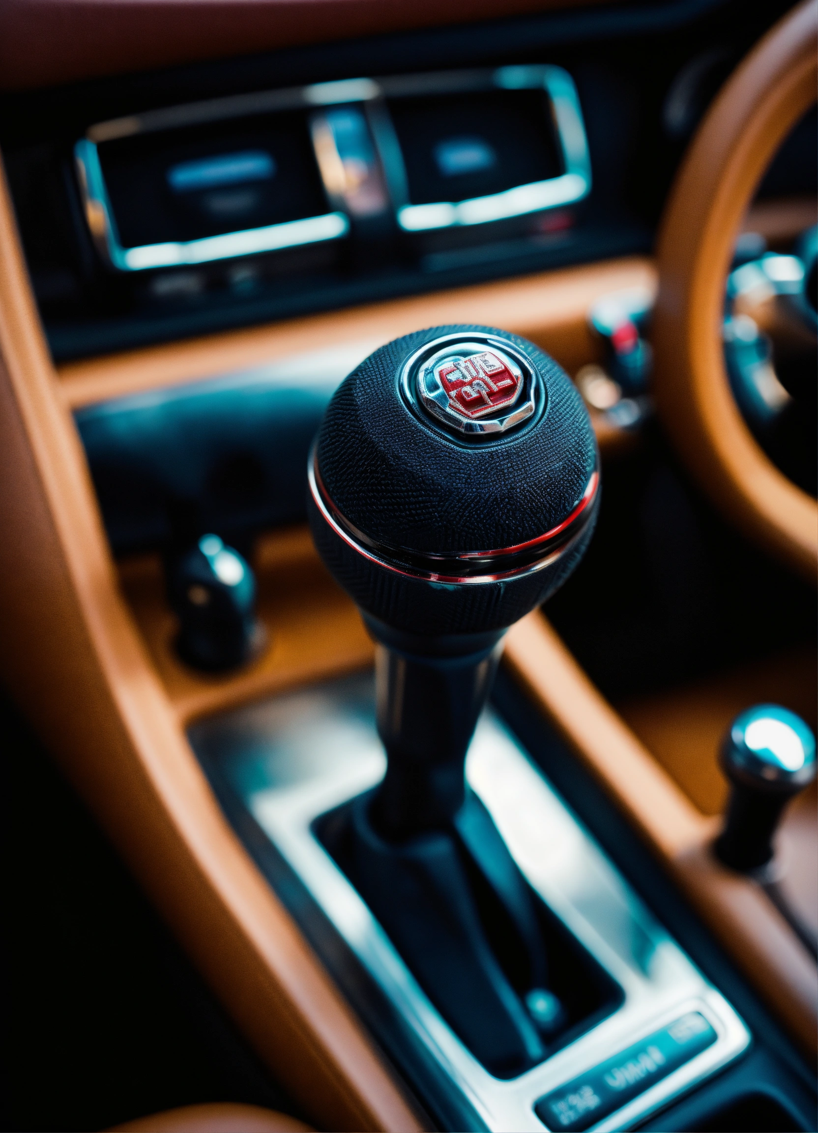 Lexica - A photograph of a manual transmission gear shifter in a car ...
