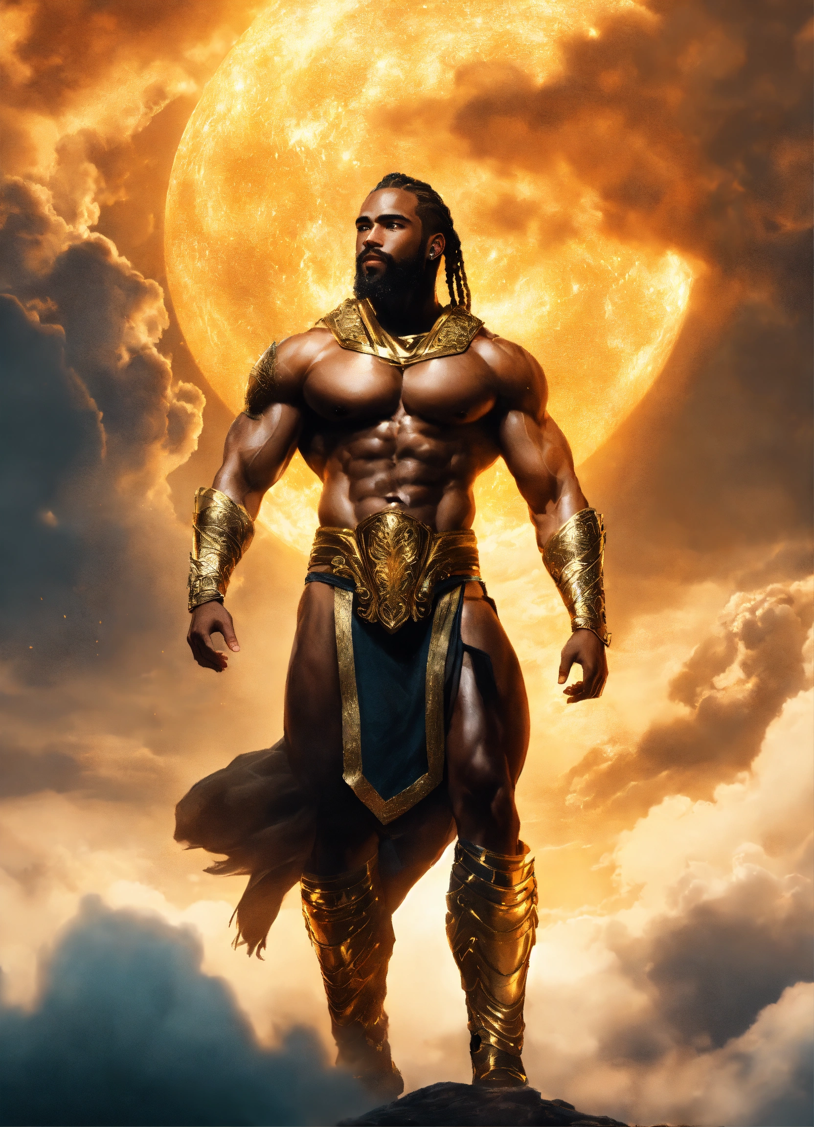Lexica - A strong muscular handsome black male god, a huge handsome god ...