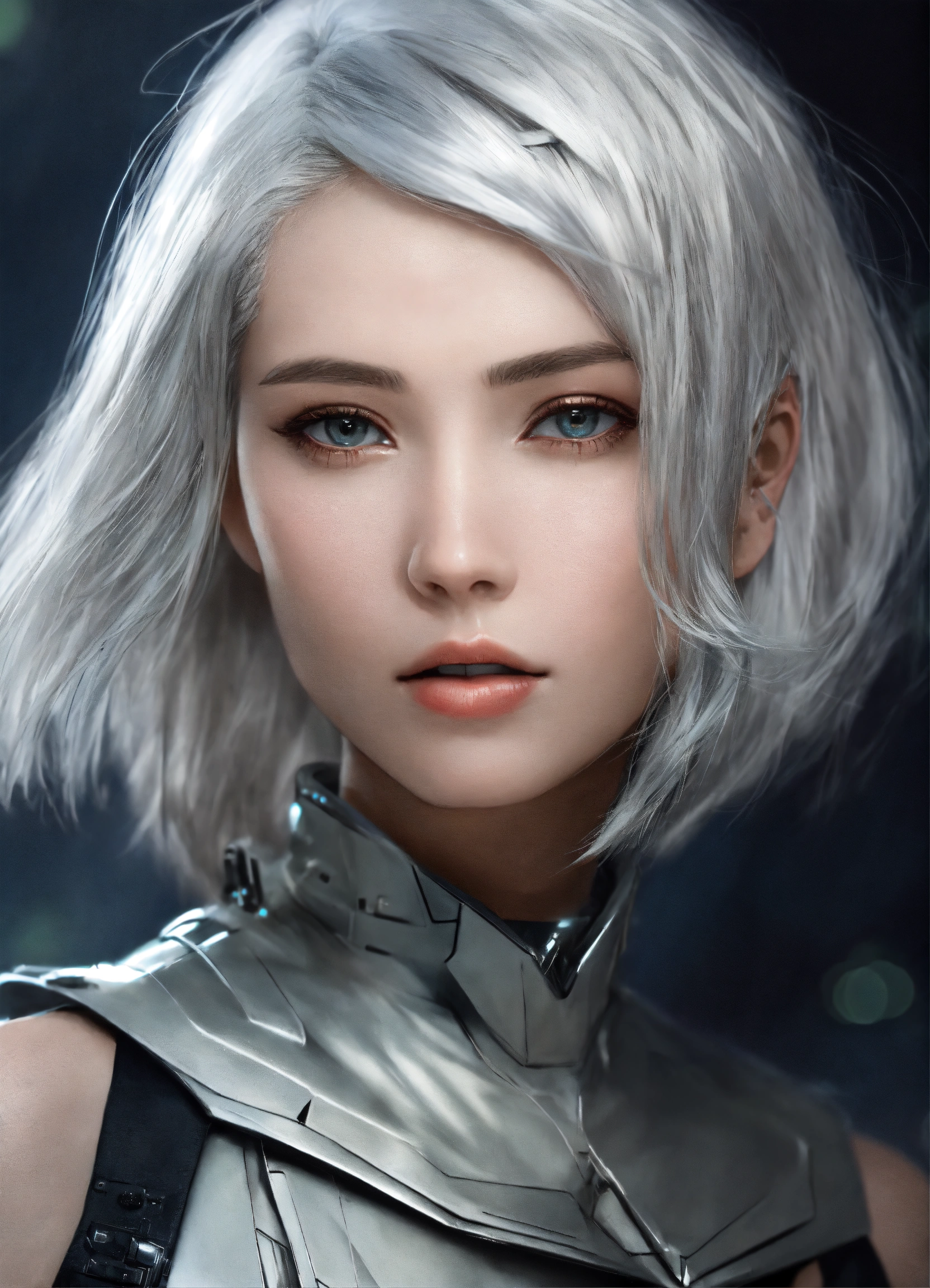 Lexica - Silver-haired female, futuristic
